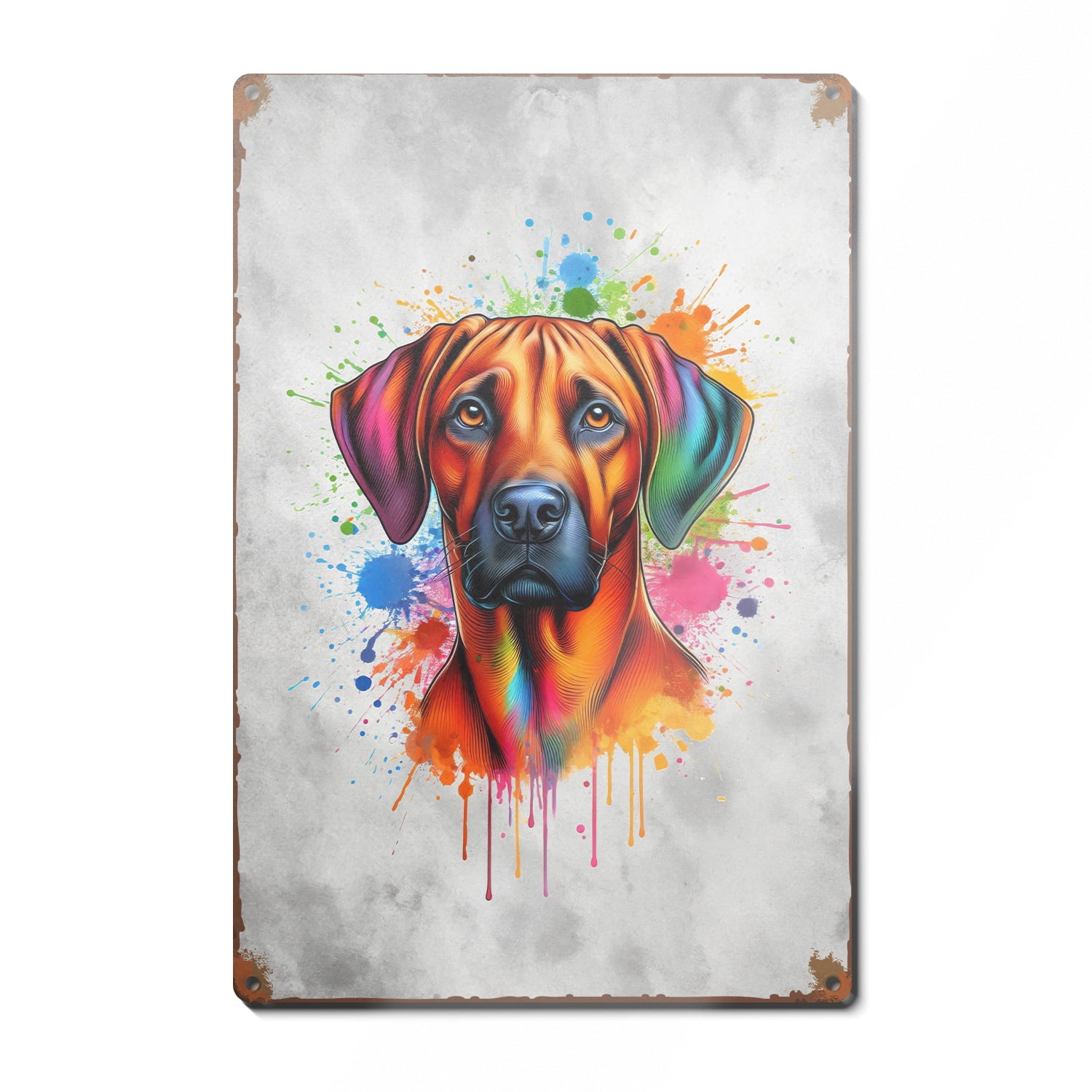 Watercolor Drip Rhodesian Ridgeback Pop Art Colorful Portrait Artwork ...