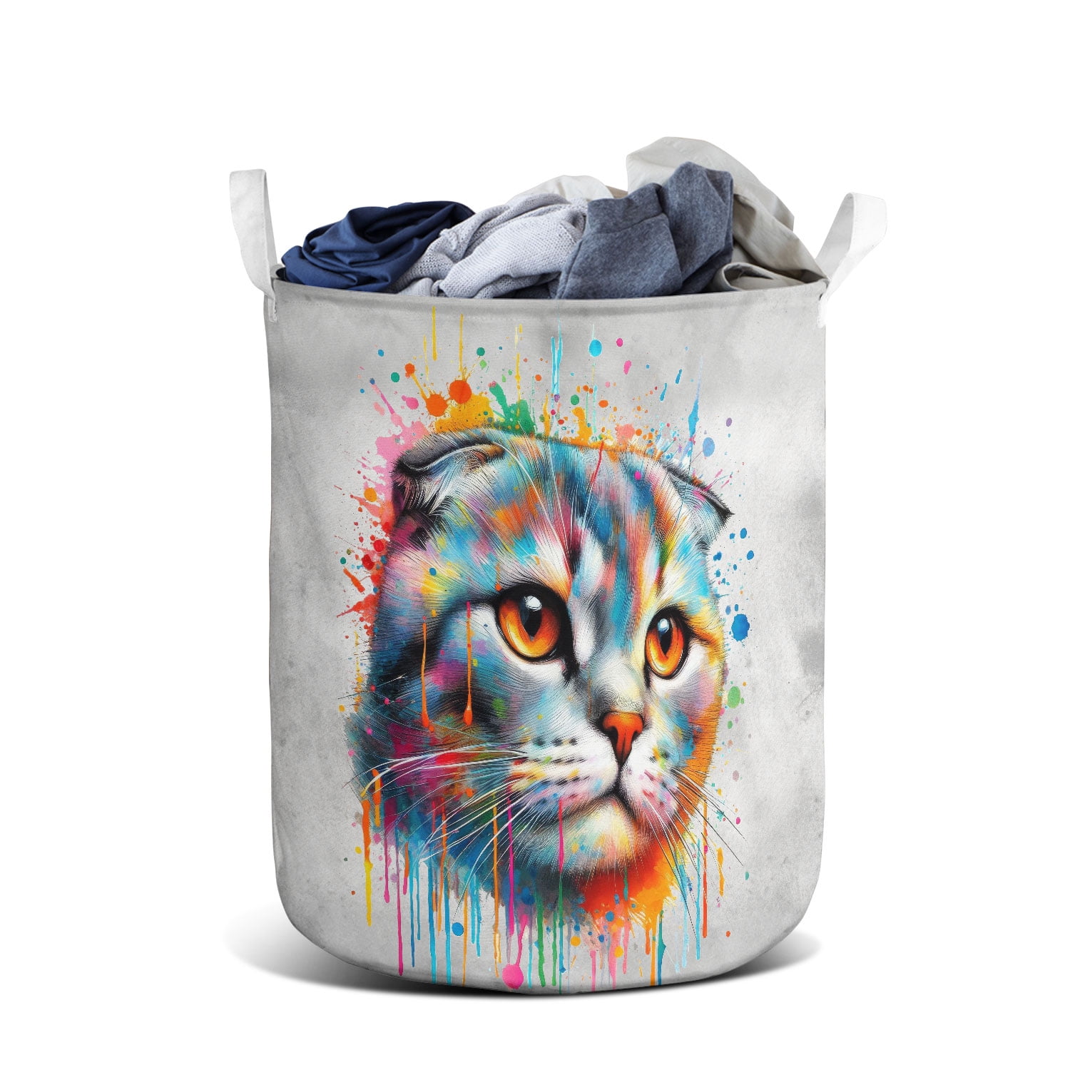 Watercolor Drip Scottish Fold Pop Art Colorful Portrait Artwork ...