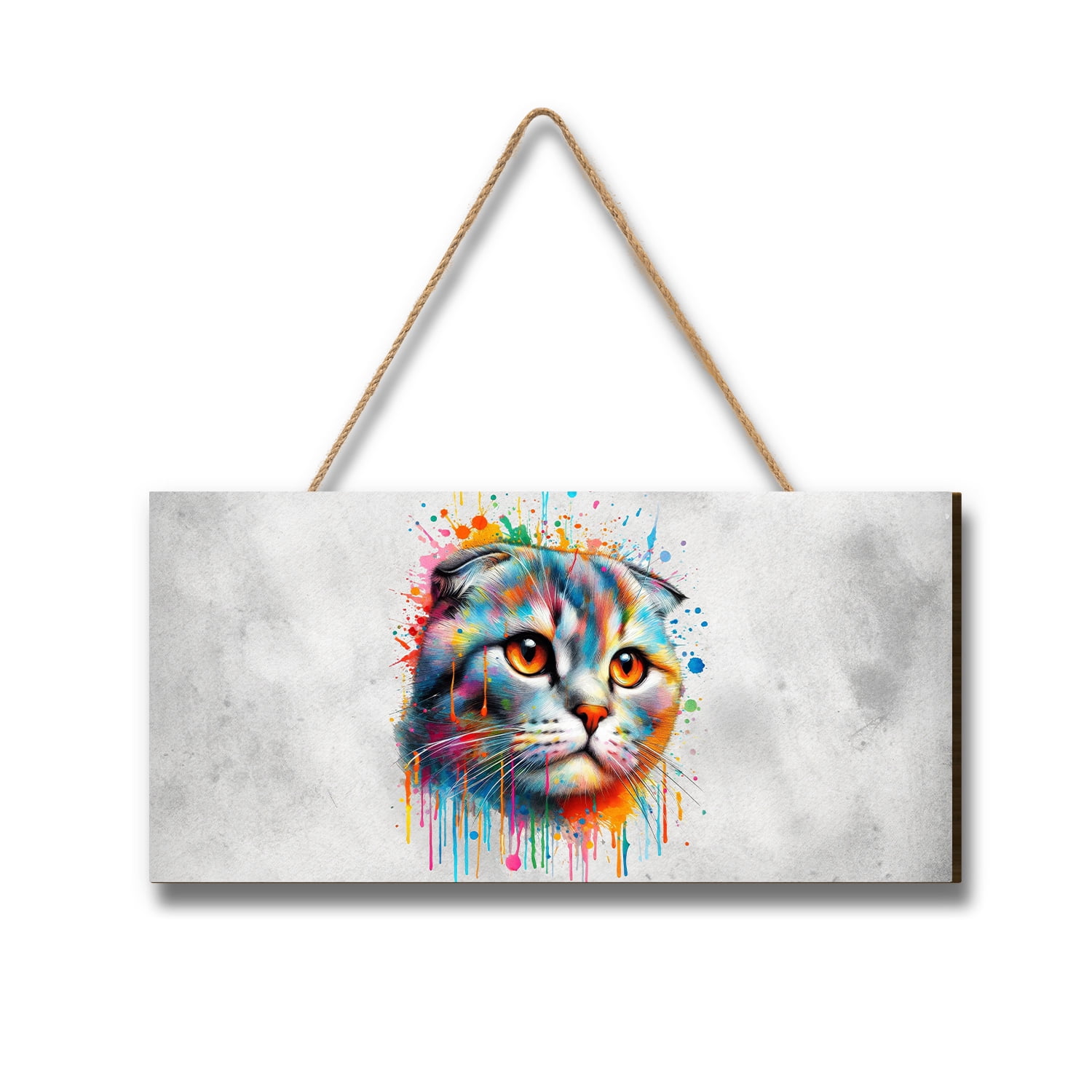 Watercolor Drip Scottish Fold Pop Art Colorful Portrait Artwork ...