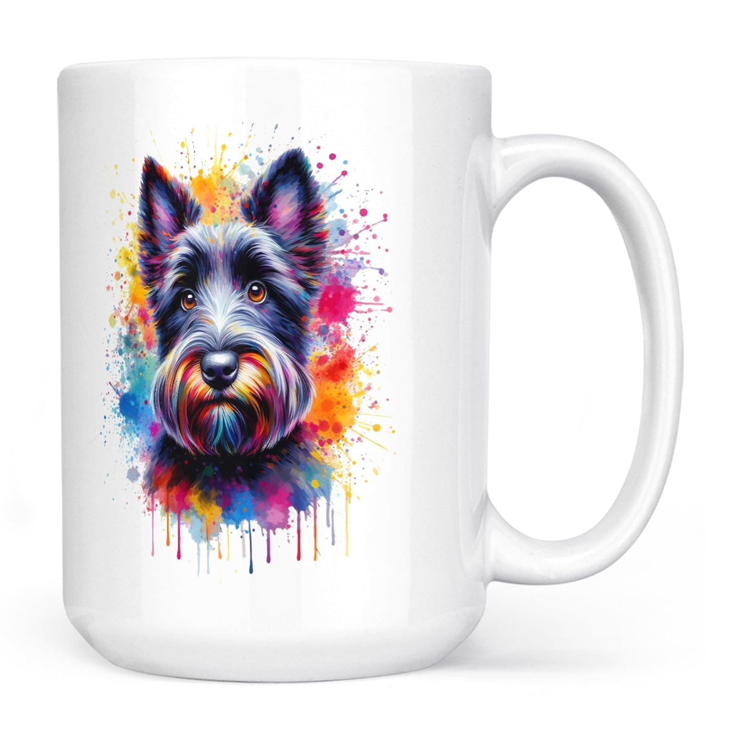 Watercolor Drip Scottish Terrier Pop Art Colorful Portrait Artwork Mug ...