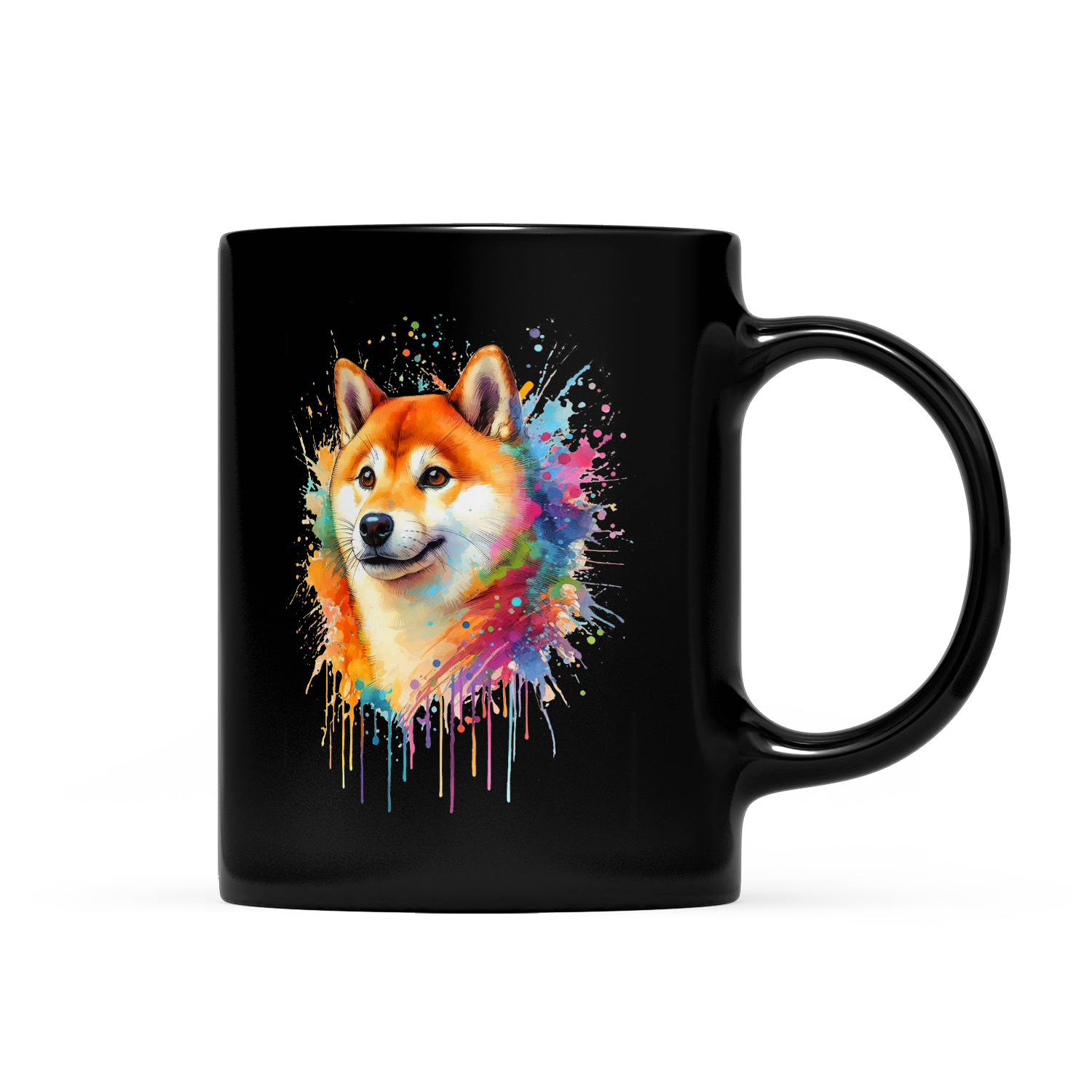 Watercolor Drip Shiba Inu Pop Art Colorful Portrait Artwork Mug Shibas ...