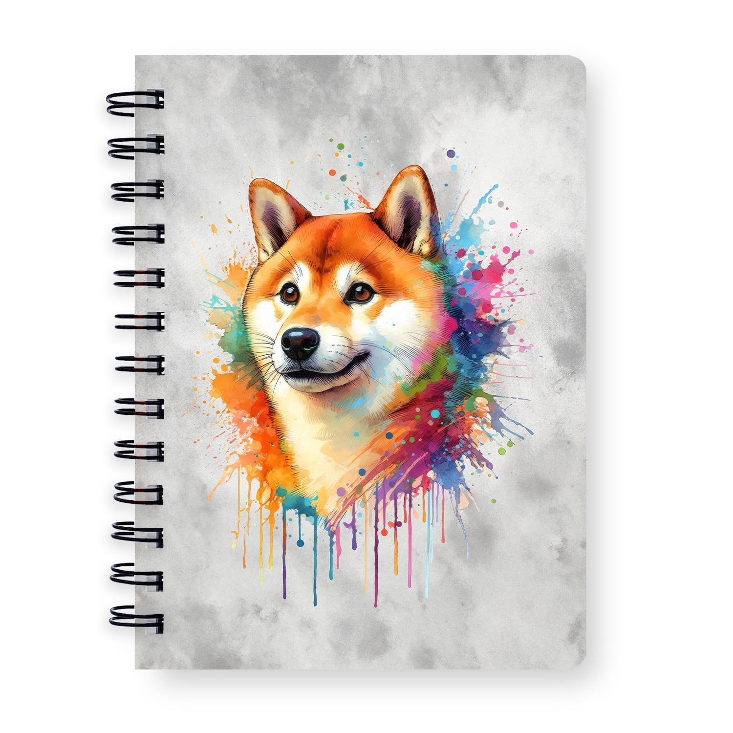 Watercolor Drip Shiba Inu Pop Art Colorful Portrait Artwork Spiral ...