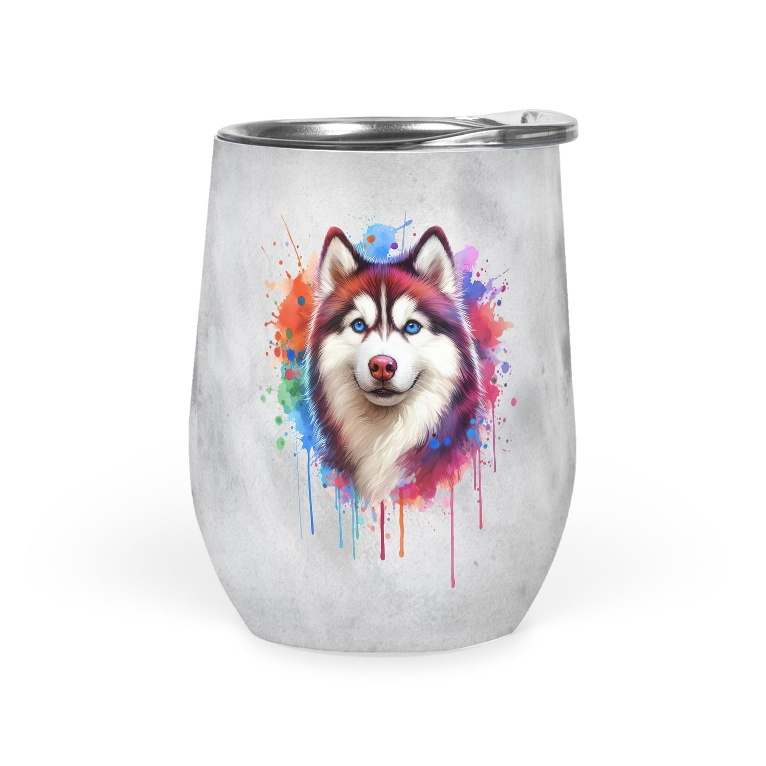 Watercolor Drip Siberian Husky Pop Art Colorful Portrait Artwork 12oz ...