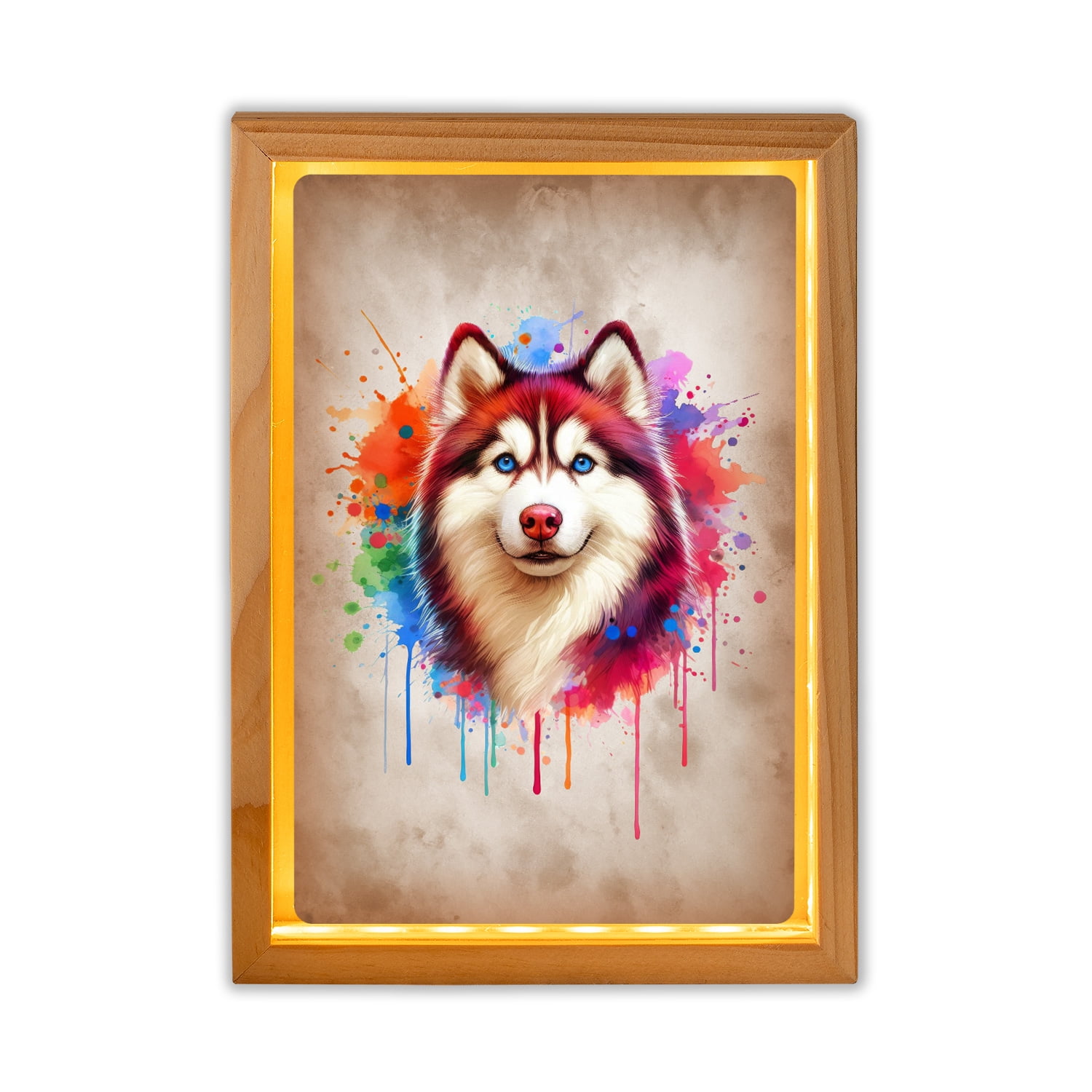 Watercolor Drip Siberian Husky Pop Art Colorful Portrait Artwork ...