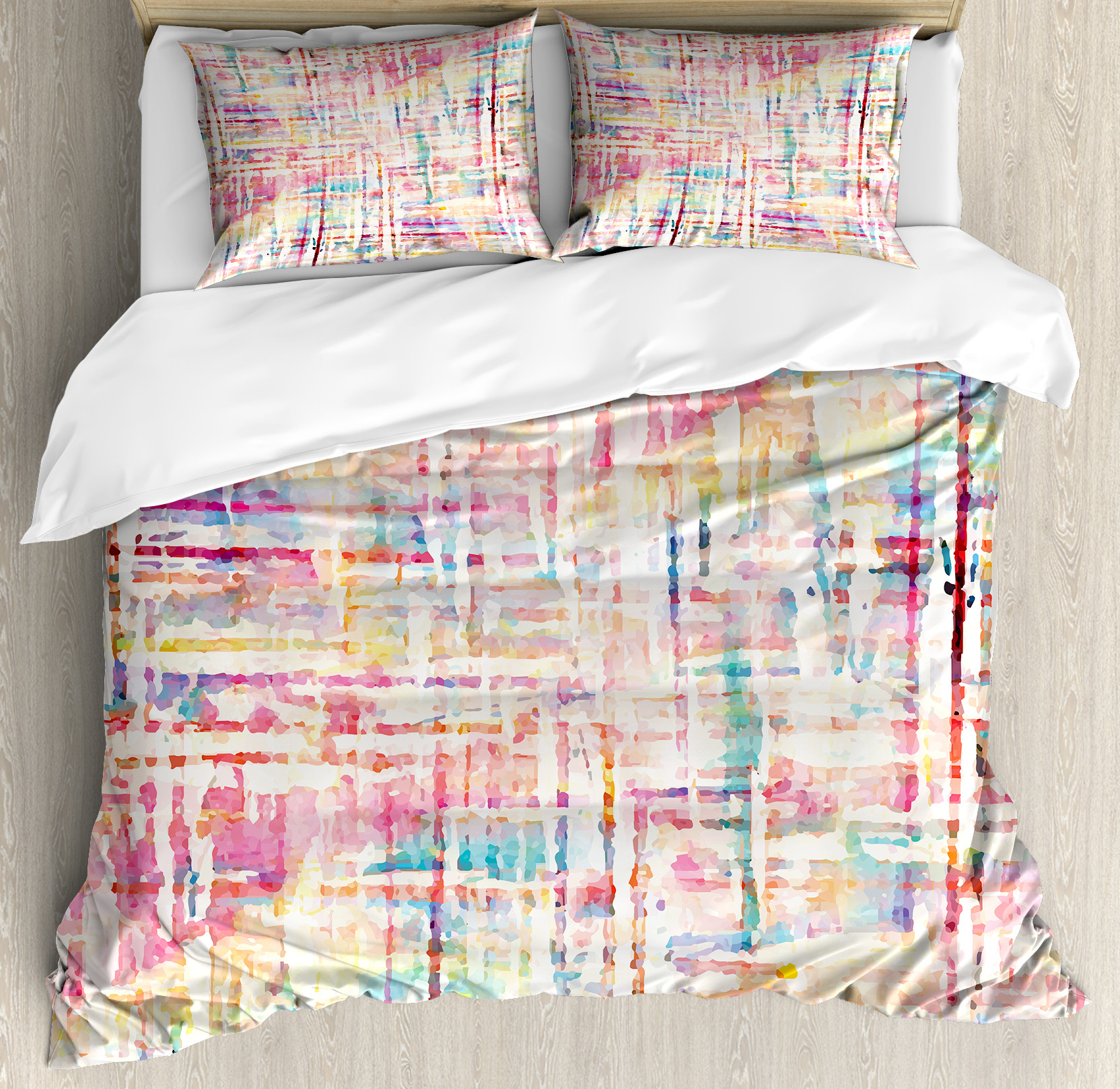 Watercolor Duvet Cover Set, Cool Abstract Scattered Colors in ...