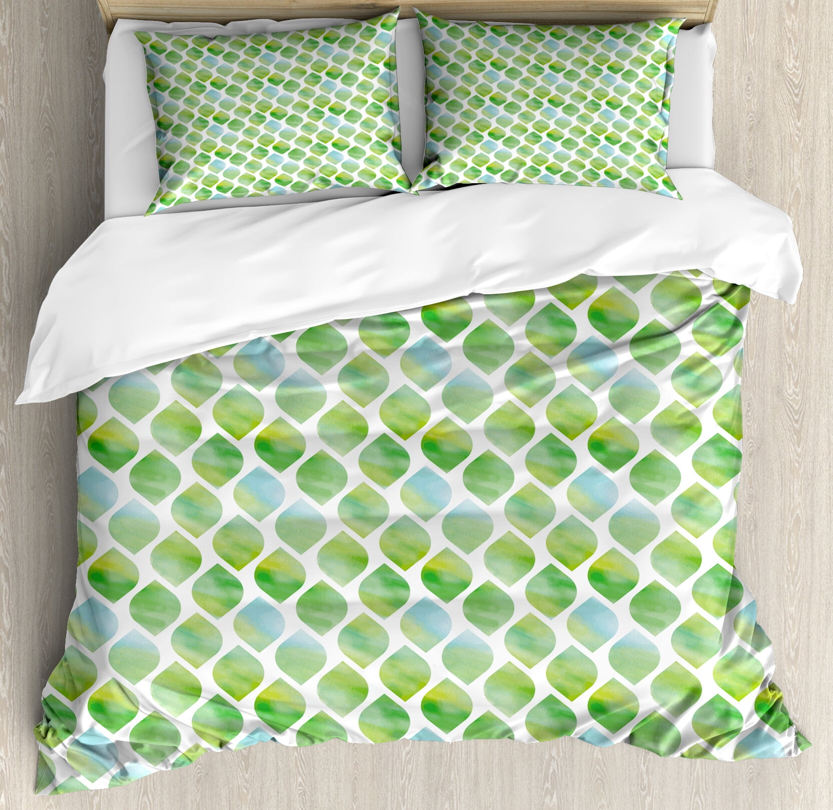 Watercolor Duvet Cover Set, Graphical Print of Shapes in Color ...
