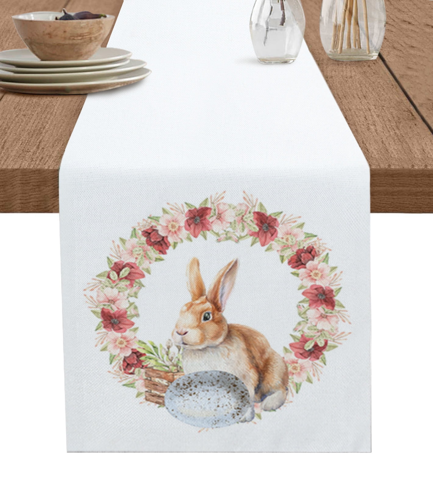 Watercolor Easter Eggs And Flowers Table Runner ration Home r Dinner ...