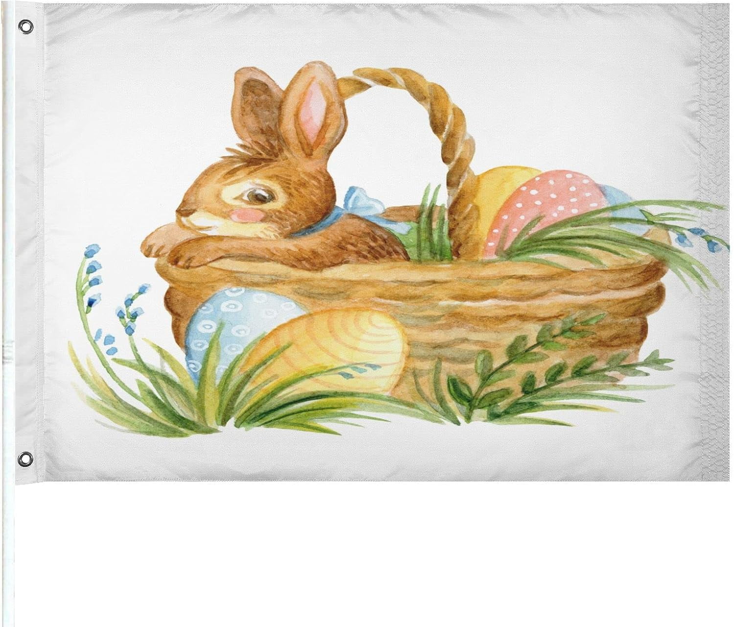 Watercolor Eggs Bunny Flag Outdoor Garden Flag for Outside Funny Flags ...