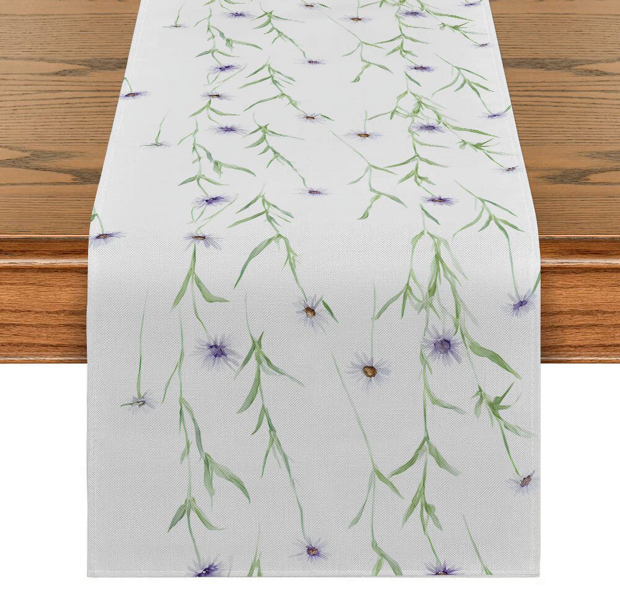Watercolor Elegant Modern Table Runners for Dining Table Flower Wedding ...