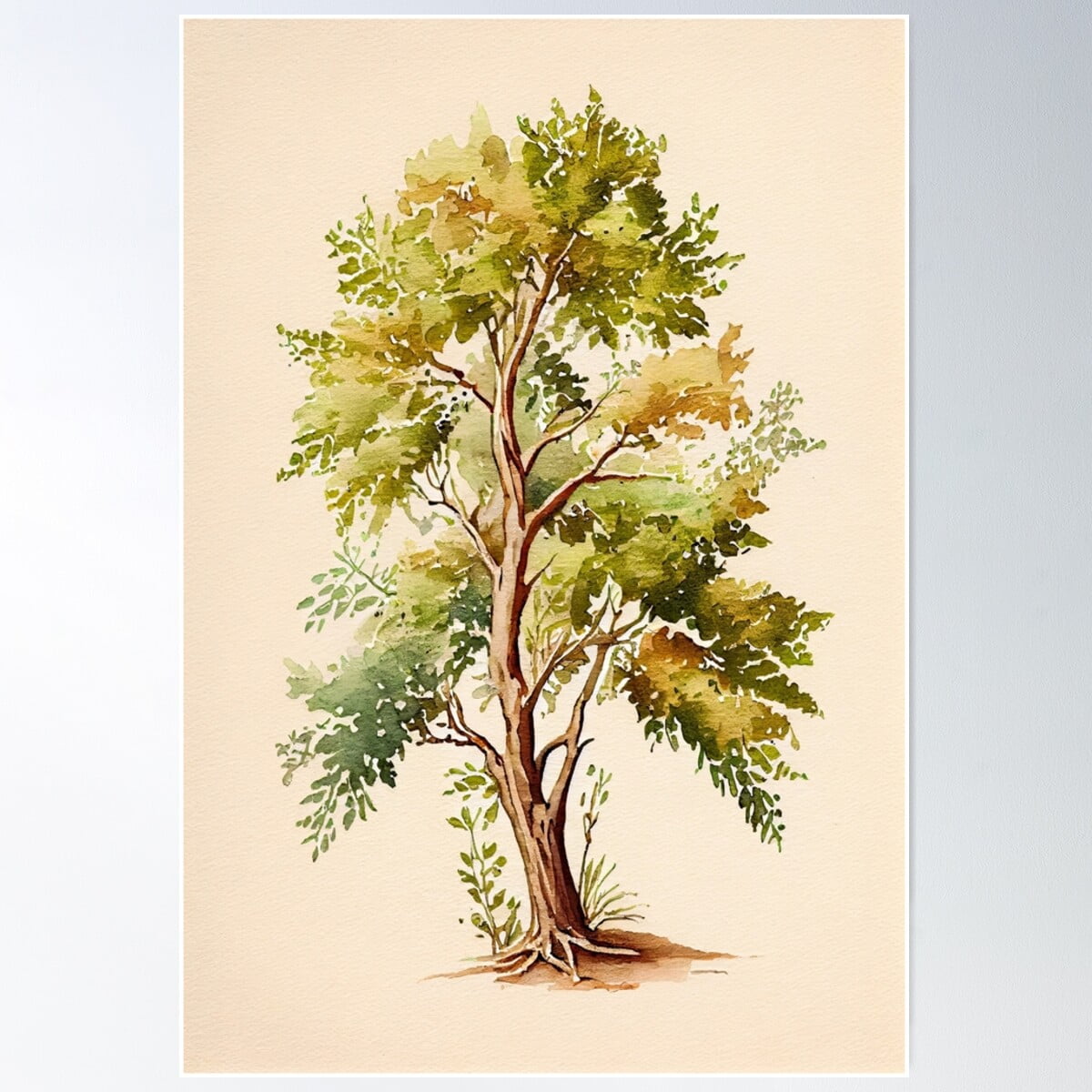 Watercolor Elm Tree Art: A Unique Statement Piece Poster Wall Art ...