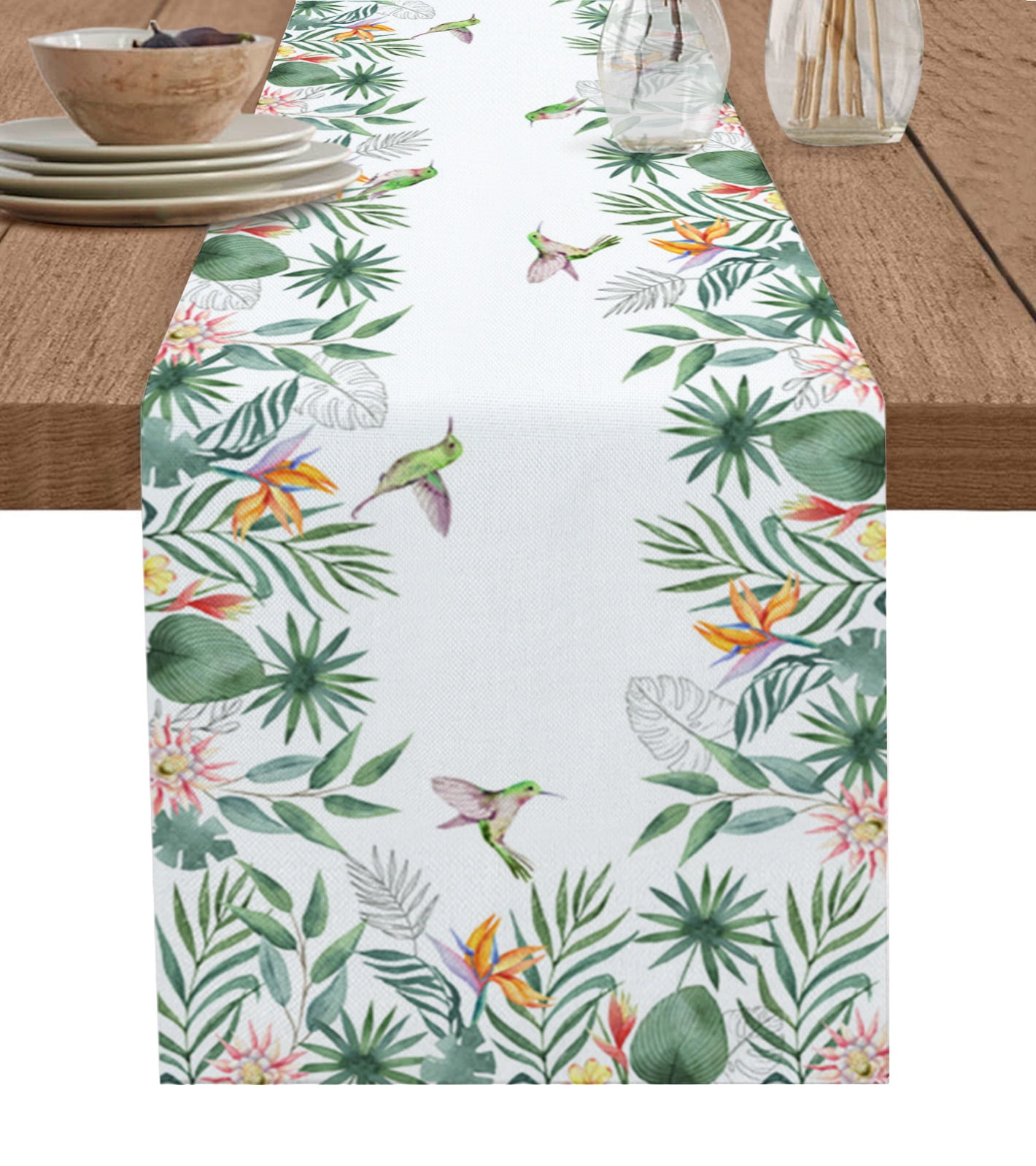 Watercolor Eucalyptus Leaves Farm Vintage Table Runner Wedding r ...