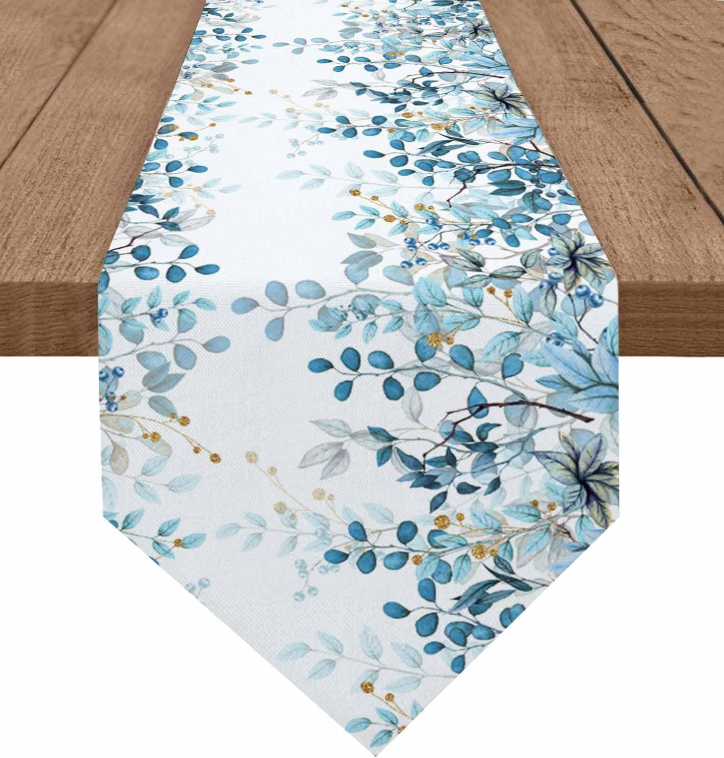 Watercolor Eucalyptus Triangle Table Runners Dresser Scarves Table ...