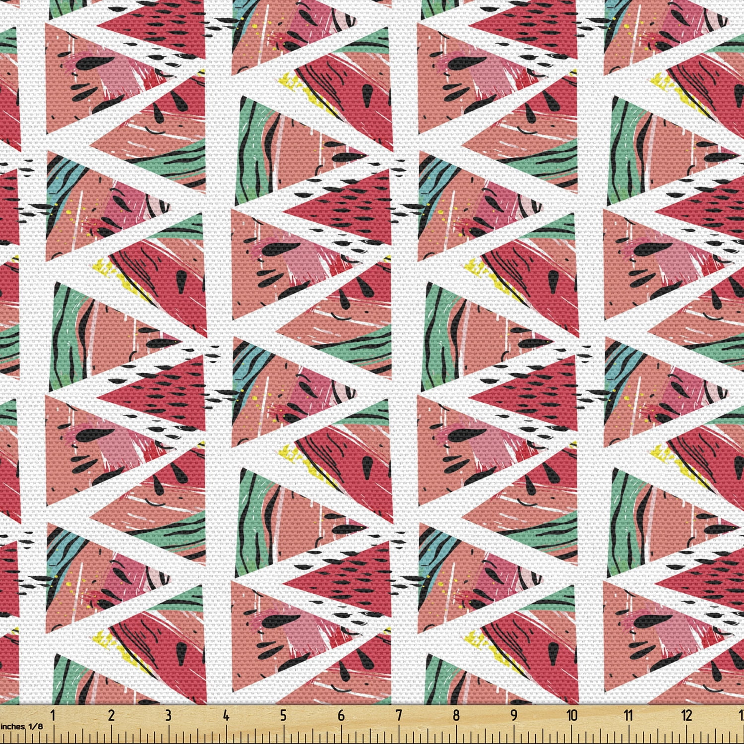 Watercolor Fabric by the Yard Upholstery, Abstract Watermelon Pattern ...