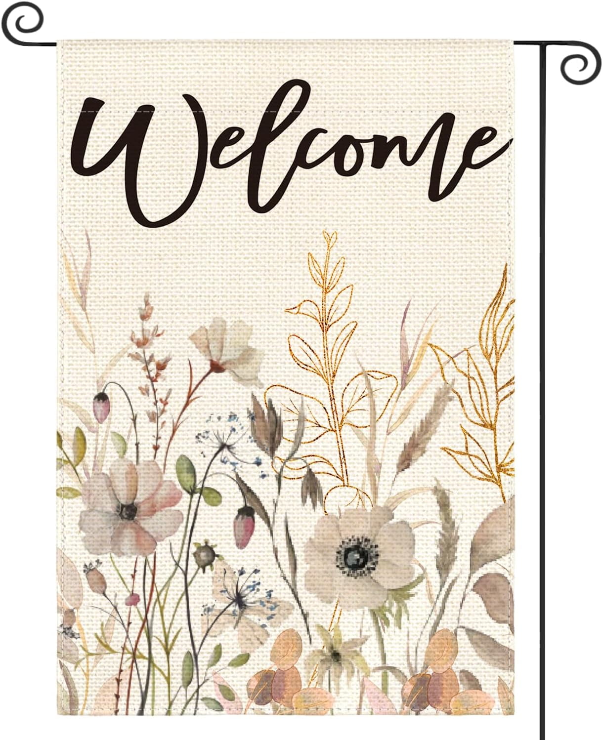 Watercolor Fall Flowers Welcome Garden Flag 28x40 inch Double Sided ...