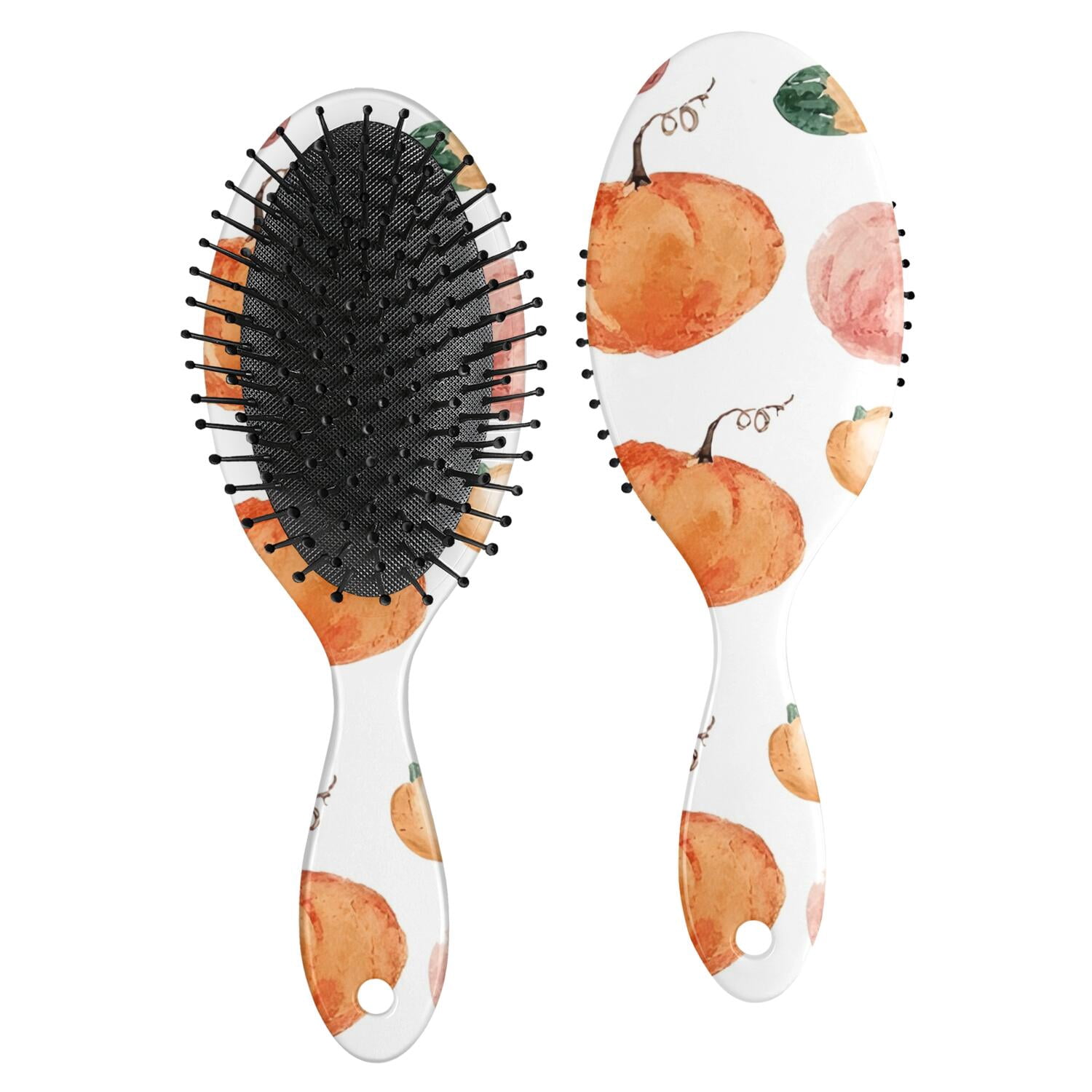 Watercolor Fall Pumpkins Art Wallpaper Hair Brush,Girls Detangling Hair ...