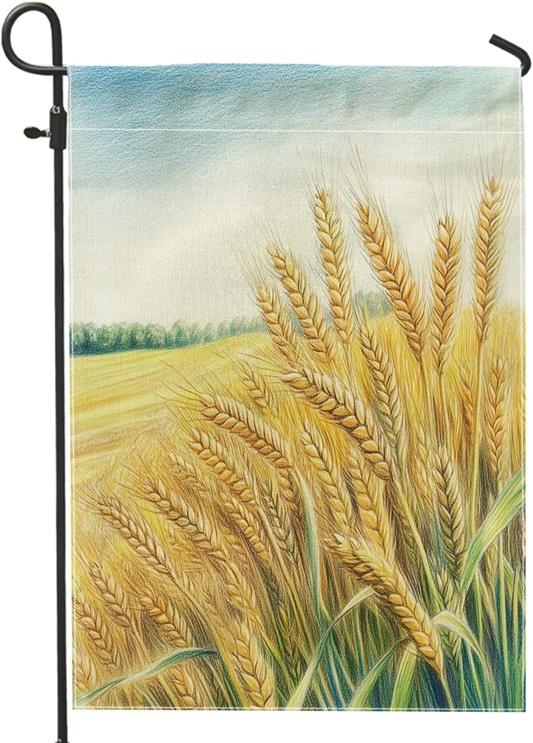 Watercolor Fall Wheat Harvest Garden Flags 12x18 Inch for Outside ...