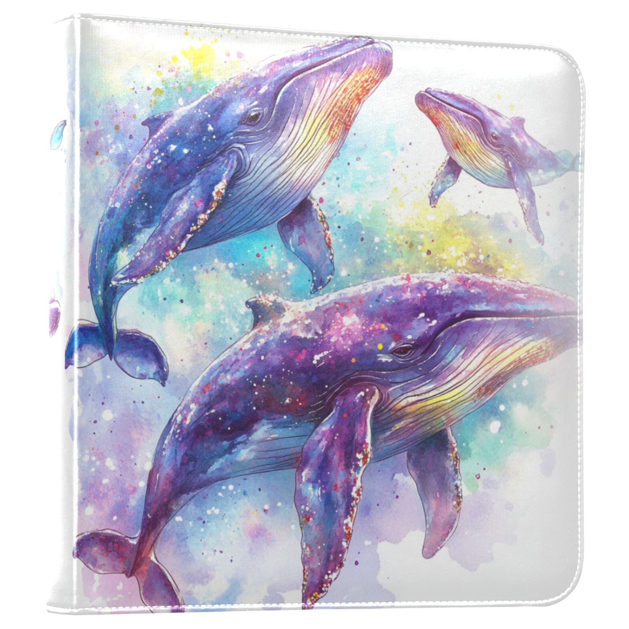 Watercolor Fantasy Whale Large Photo Album Self Adhesive 20 Blank Pages ...