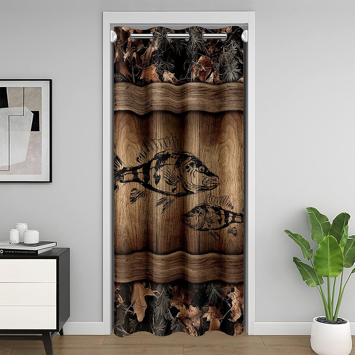 Watercolor Fish Blackout Curtain 34"W X 80"L for Bedroom,Fishing and ...
