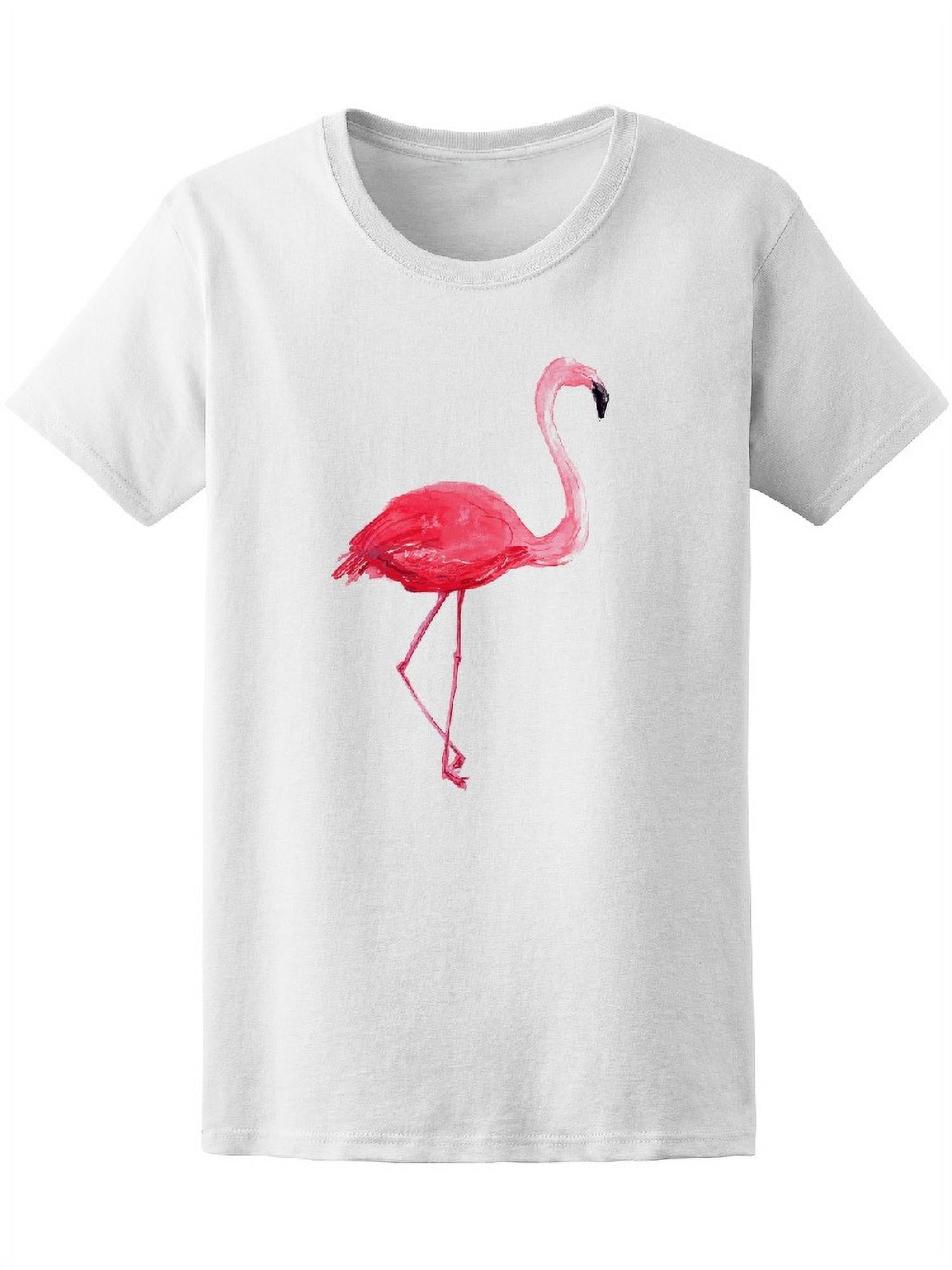 Watercolor Flamingo T-Shirt Women -Image by Shutterstock, Female Small ...