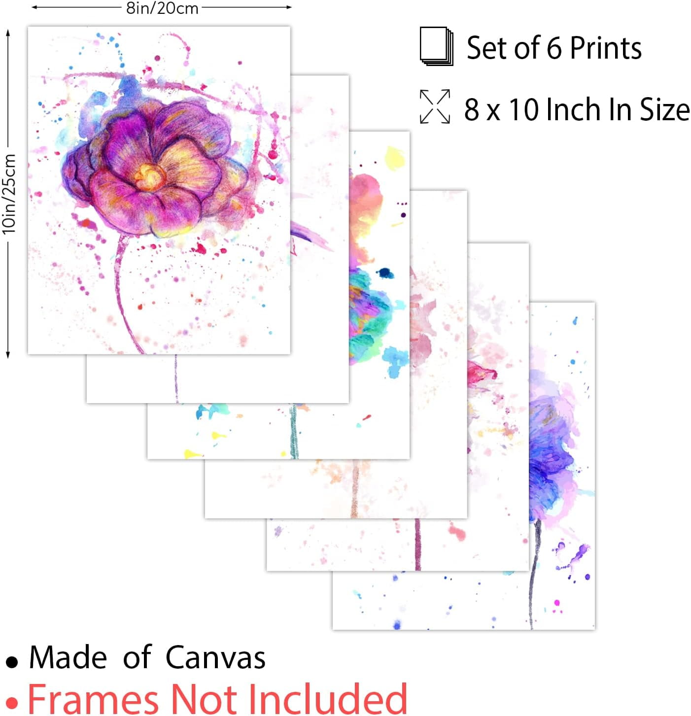 Watercolor Floral Abstract Wall Art Prints Modern Flower Botanical ...