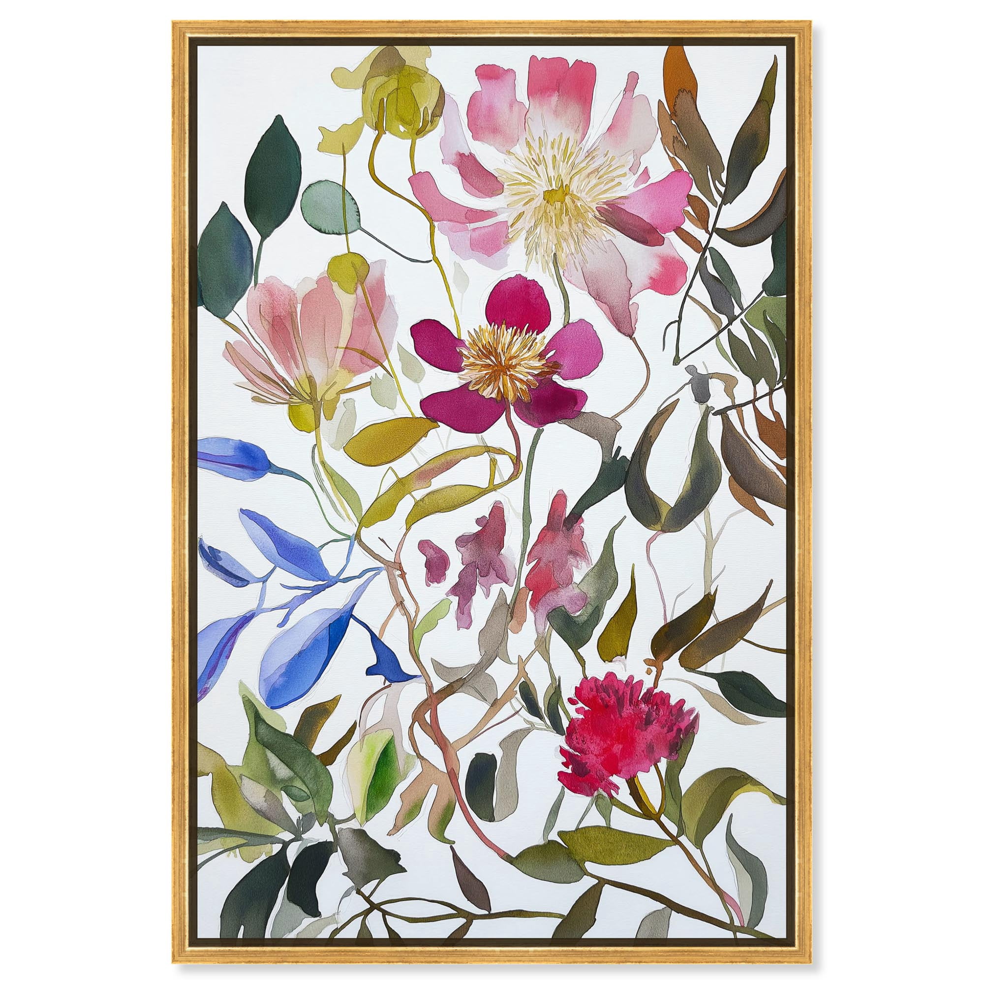 Watercolor Floral Ballad Canvas Chic Floral Art by Art Remedy, Gold ...