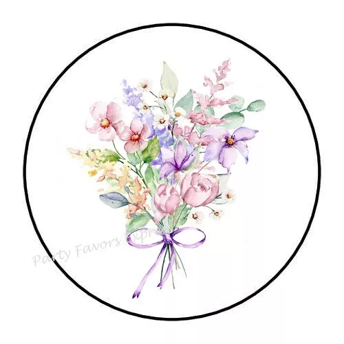 Watercolor Floral Bouquet Sticker Party Favors Sticker Envelope Seals ...