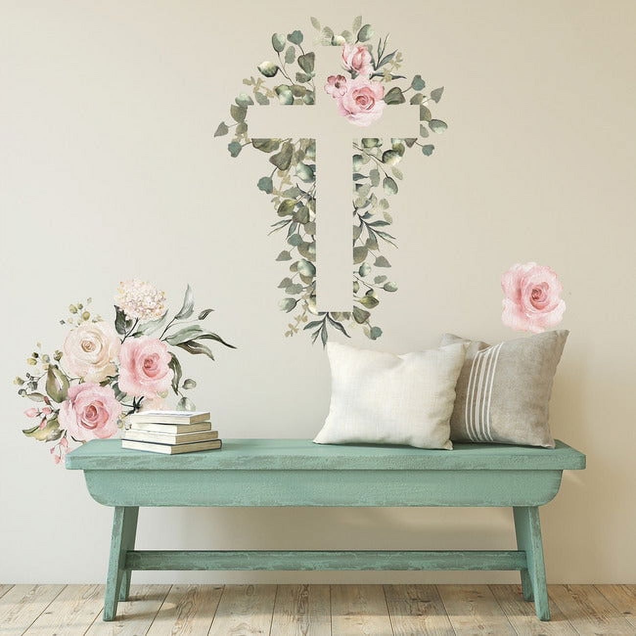 Walmart Black Friday Deals 2025 RoomMates Watercolor Floral Cross Wall ...