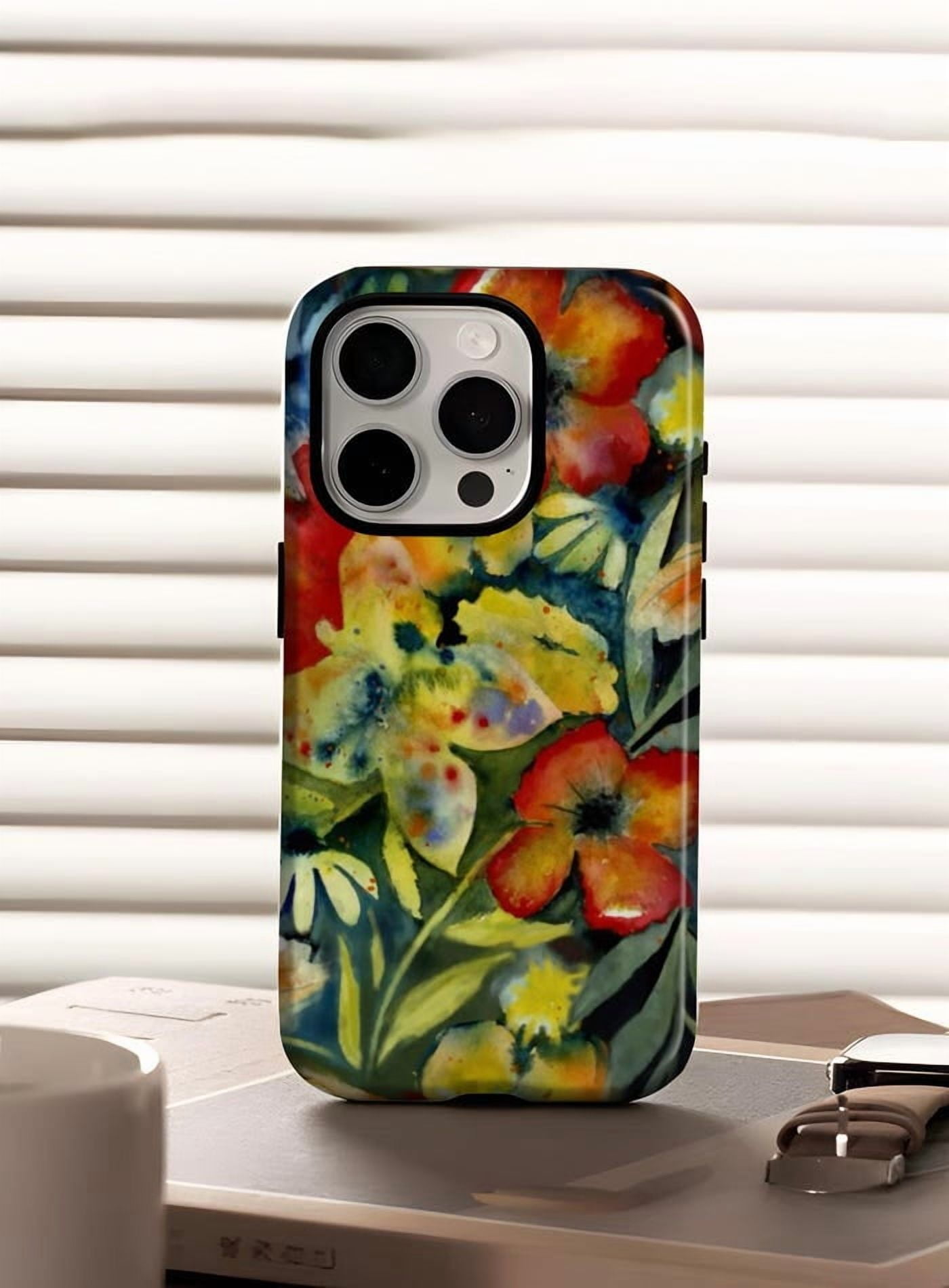Watercolor Floral Cute Flower Design Phone Case for iPhone 11-17 Pro ...