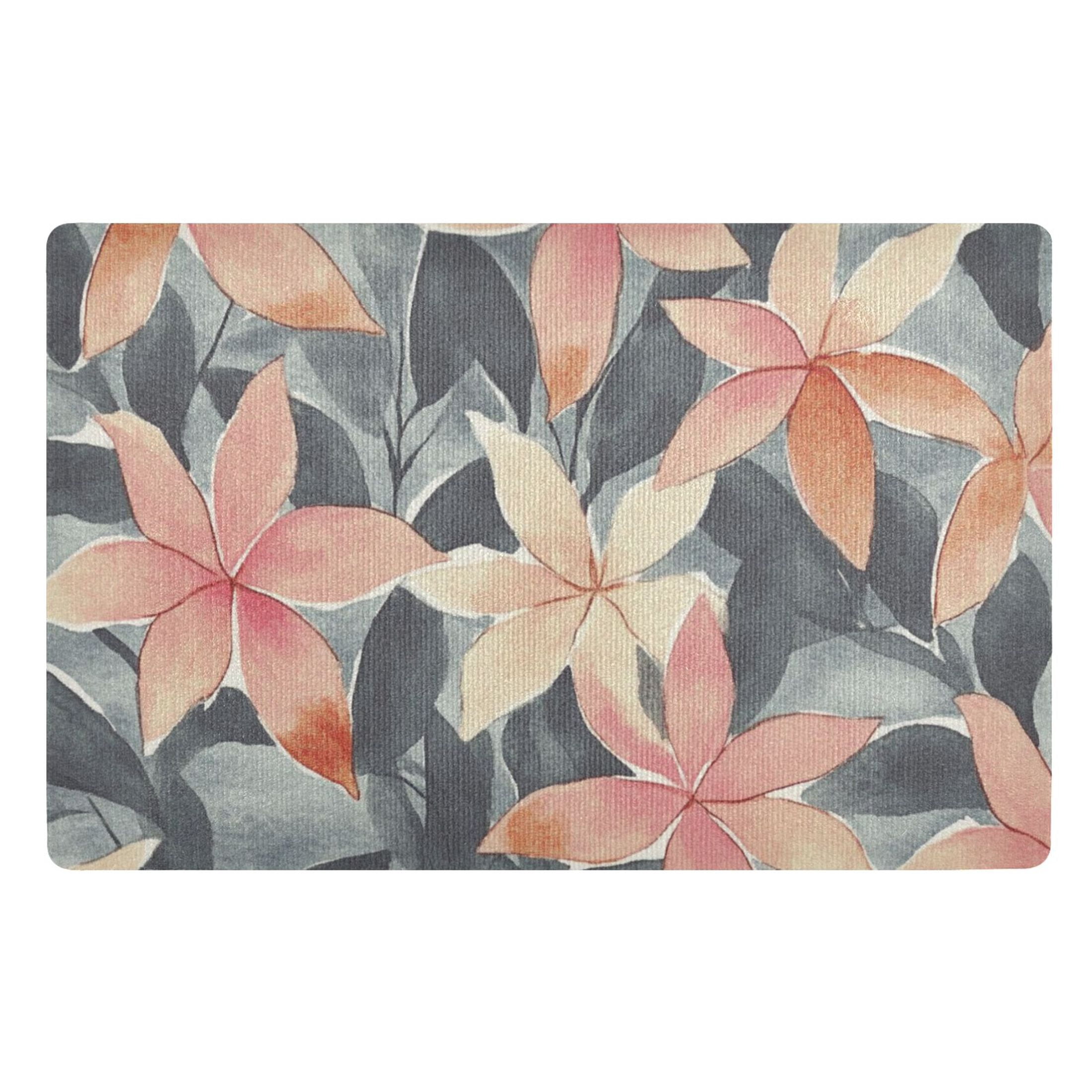 Watercolor Floral Design Floor Door Mat Outdoor Indoor for Home ...