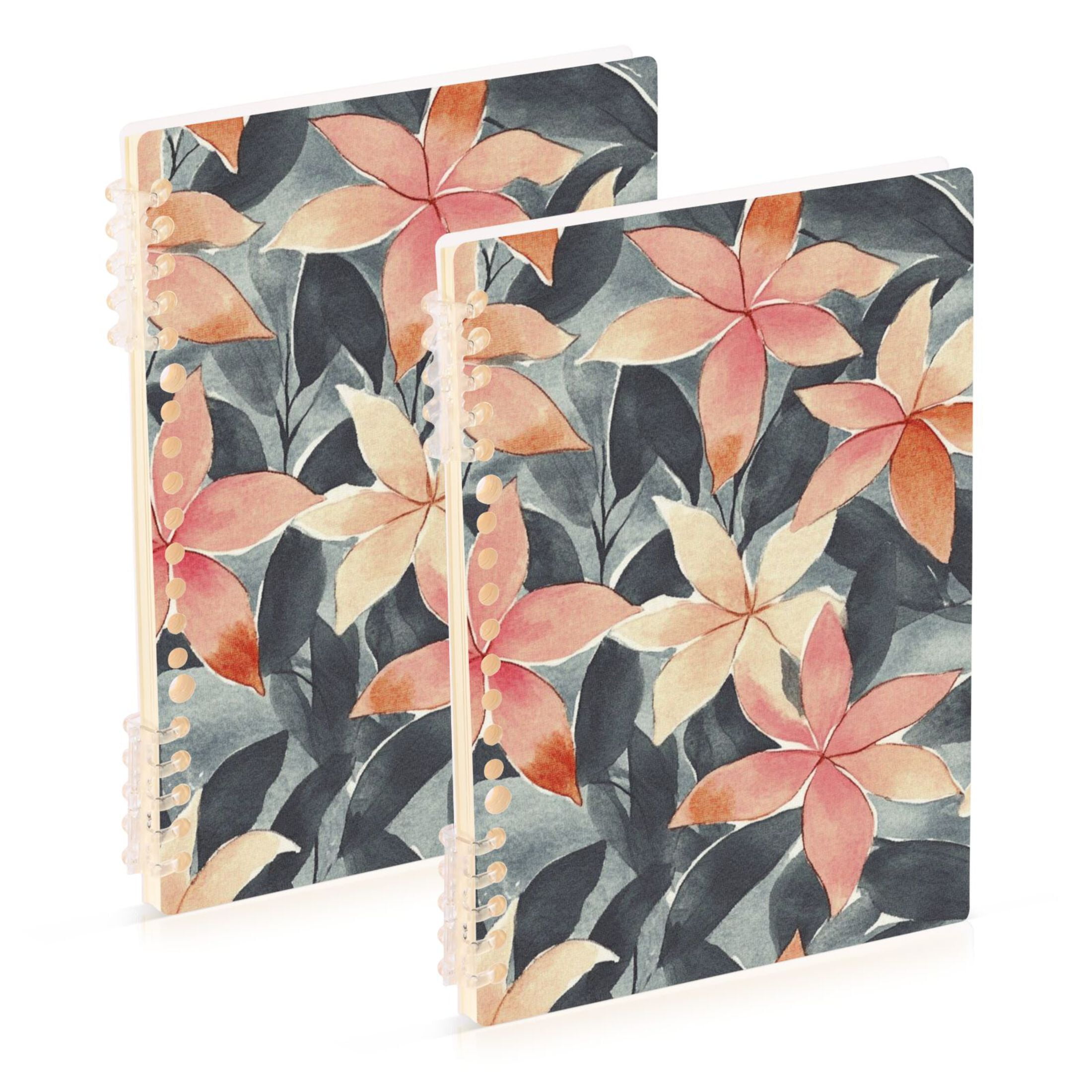Watercolor Floral Design Lined Spiral Journal Notebook 60 Pages A5 College Ruled Journals for ...
