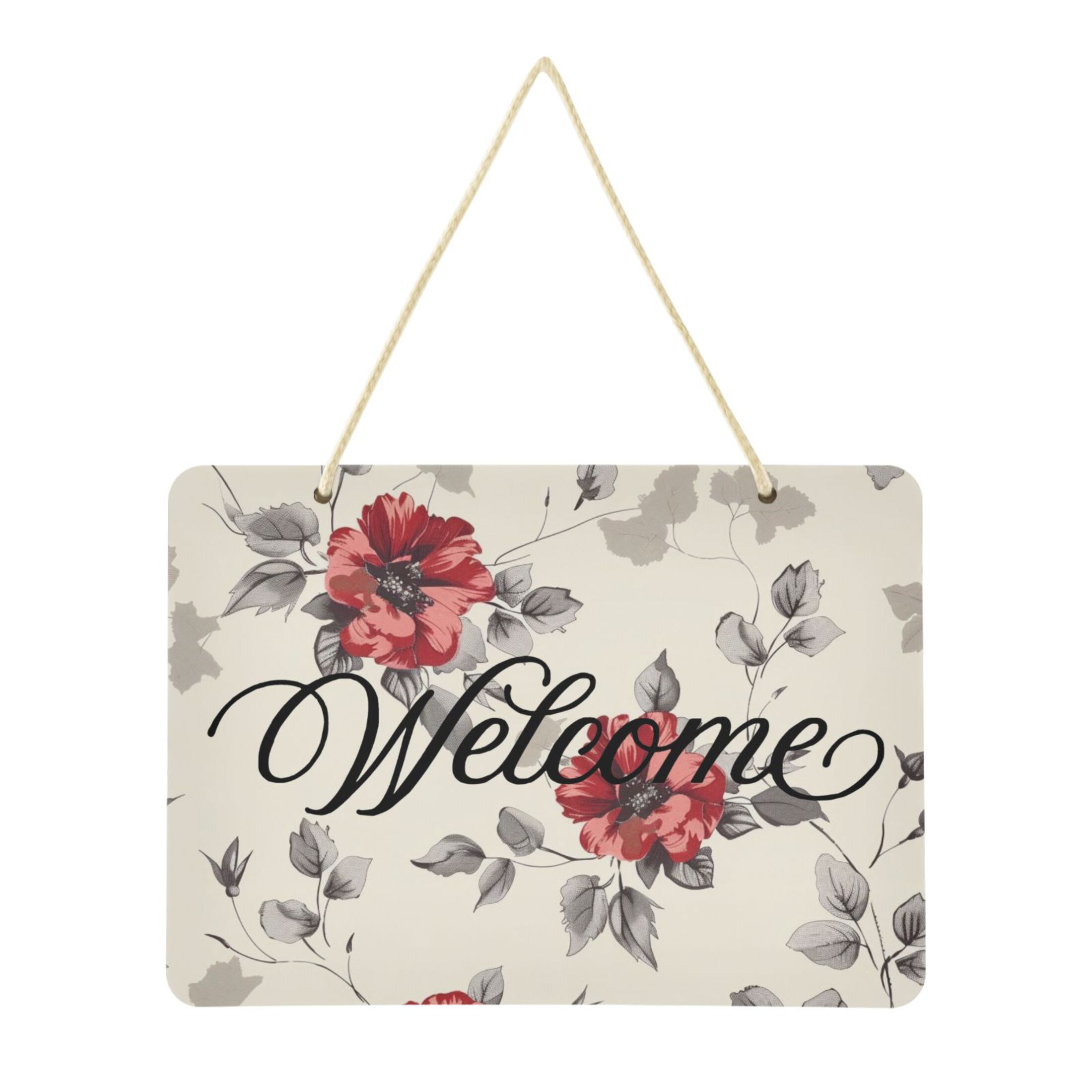 Watercolor Floral Flower Welcome Sign Front Door PVC 14x10 inch Hanger ...