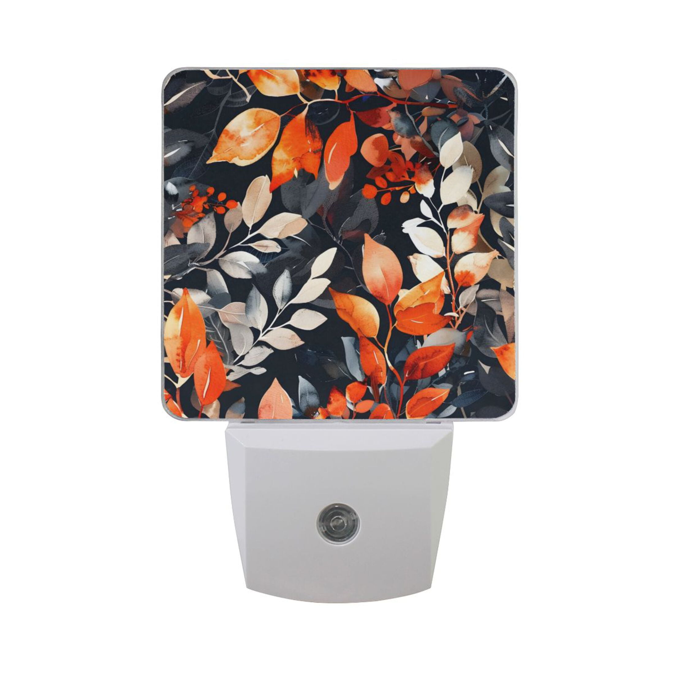 Watercolor Floral Leaves Night Light 2 Pack LED Nightlight Plug into ...