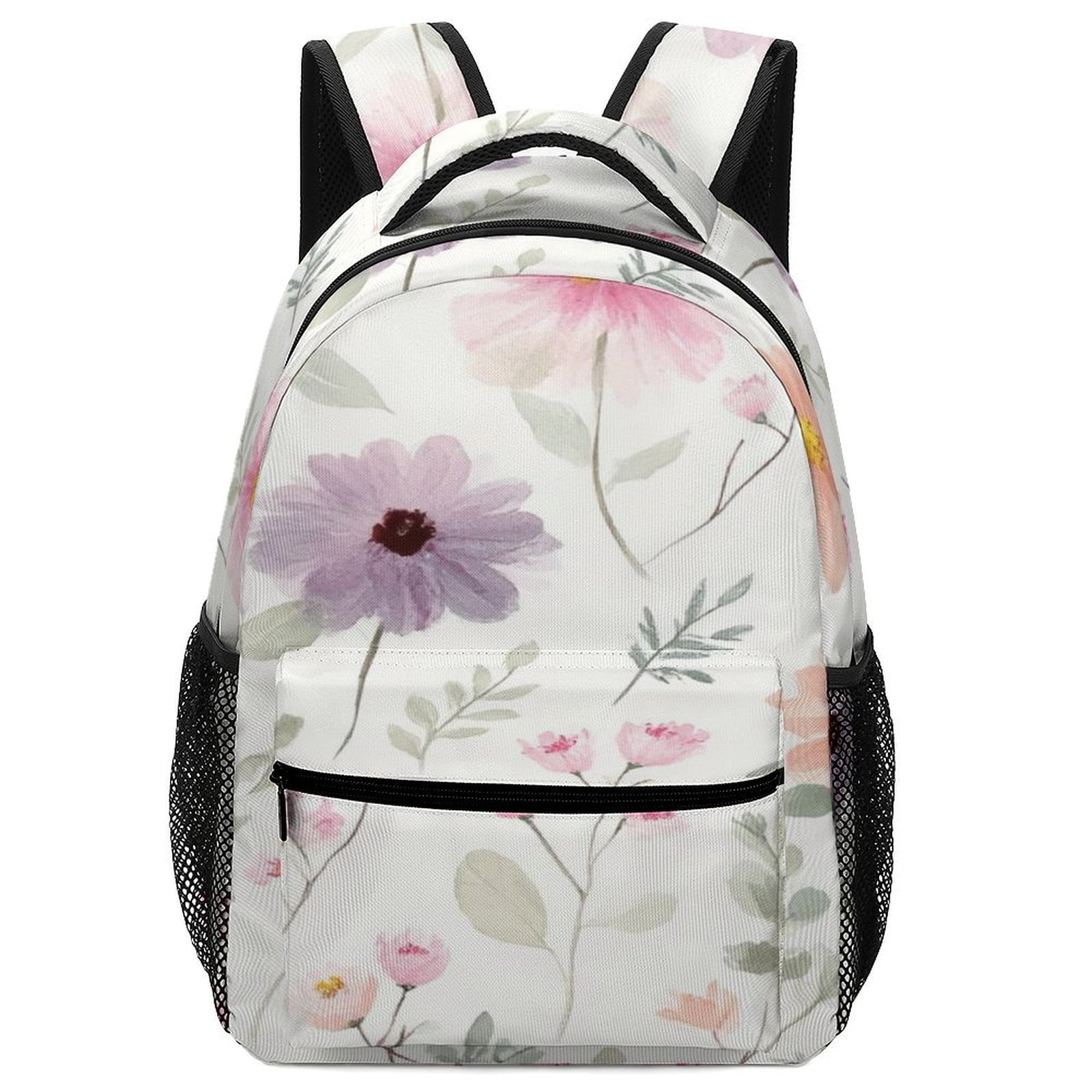 Watercolor Floral Pattern(1)_2 Backpack Men Women Teenage Daypack ...