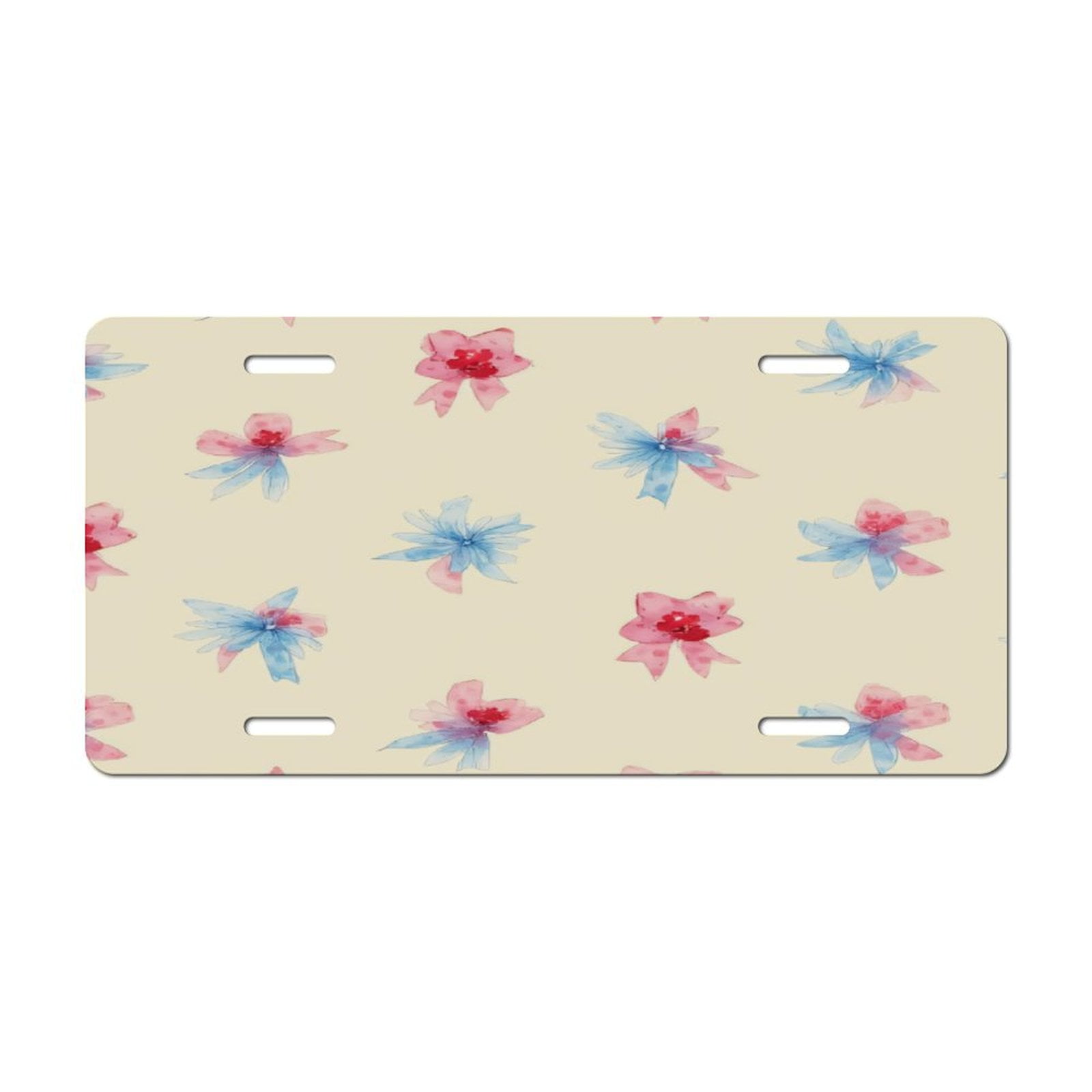 Watercolor Floral Pattern Car Decorative Front License Plate,Vanity Tag ...