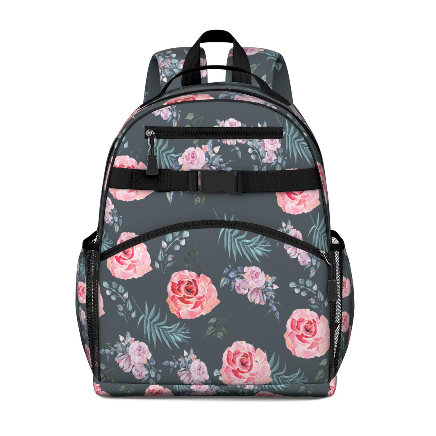 Watercolor Floral Print Travel Backpack with Multiple Pockets - Walmart.com