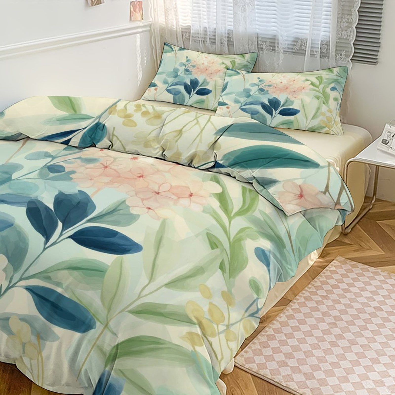 Watercolor Floral Seamless Pattern Design Bedding Sets Twin Duvet Cover ...