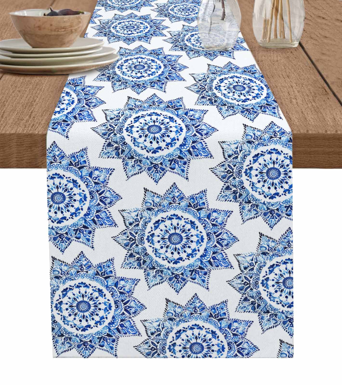 Watercolor Floral Texture Table Runner for Dining Table Wedding ration ...
