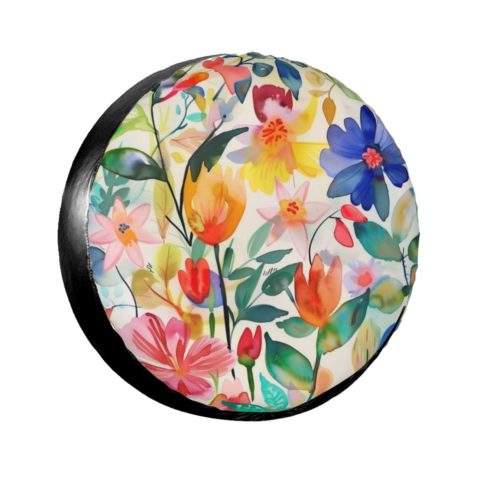 Watercolor Floral The spare tire cover is suitable for trailers, RVs ...