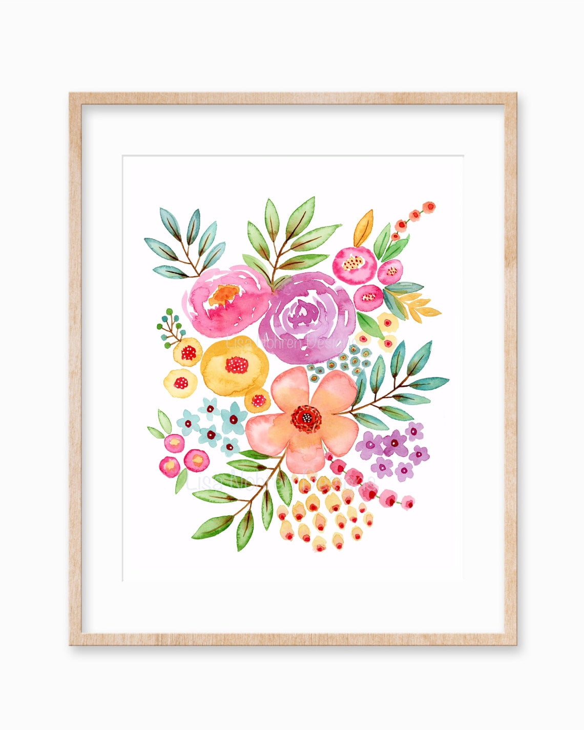 Watercolor Floral Wall Art Abstract Flower Art Girls Nursery Room Art ...