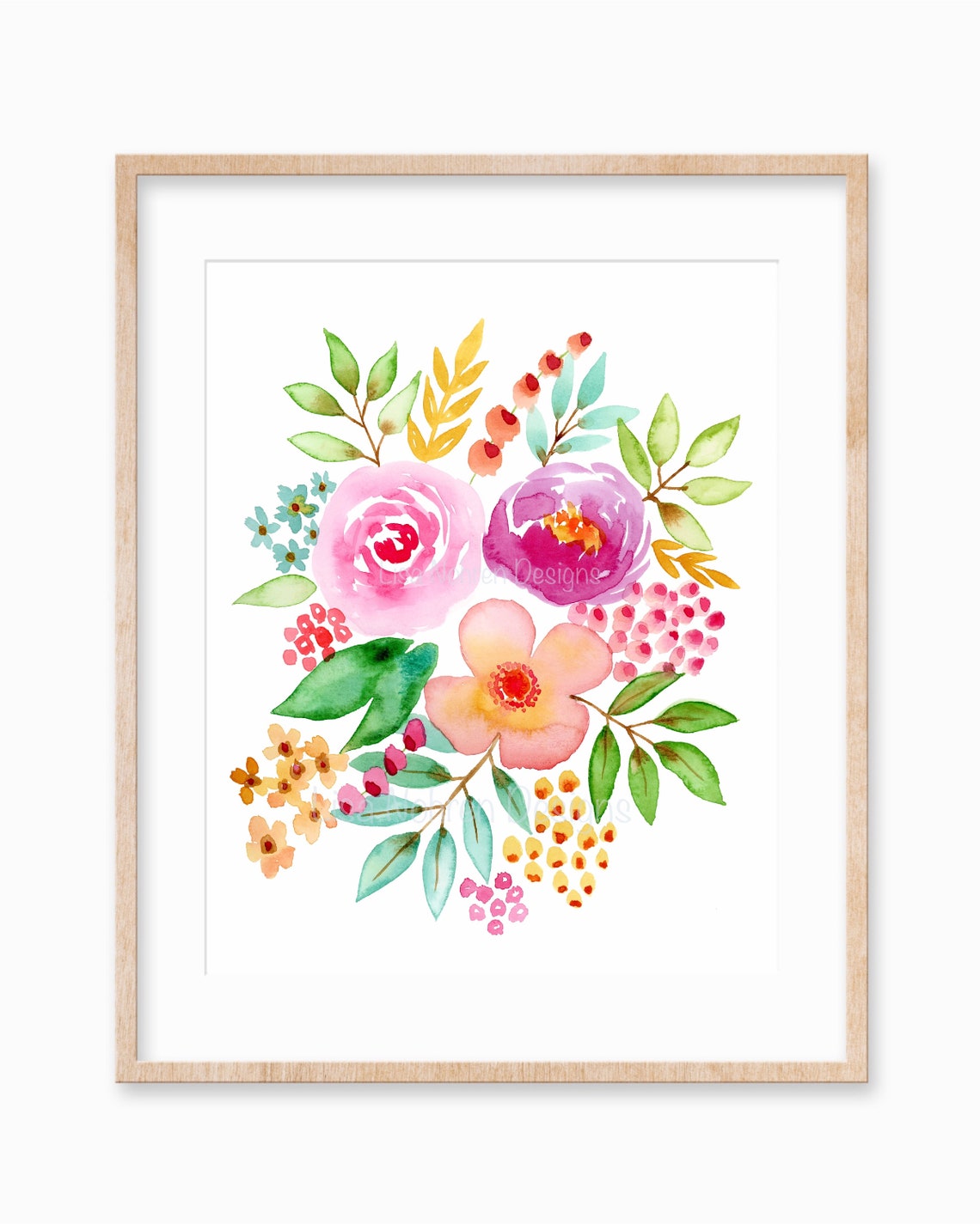 Watercolor Floral Wall Art Abstract Flower Art Girls Nursery Room Art ...