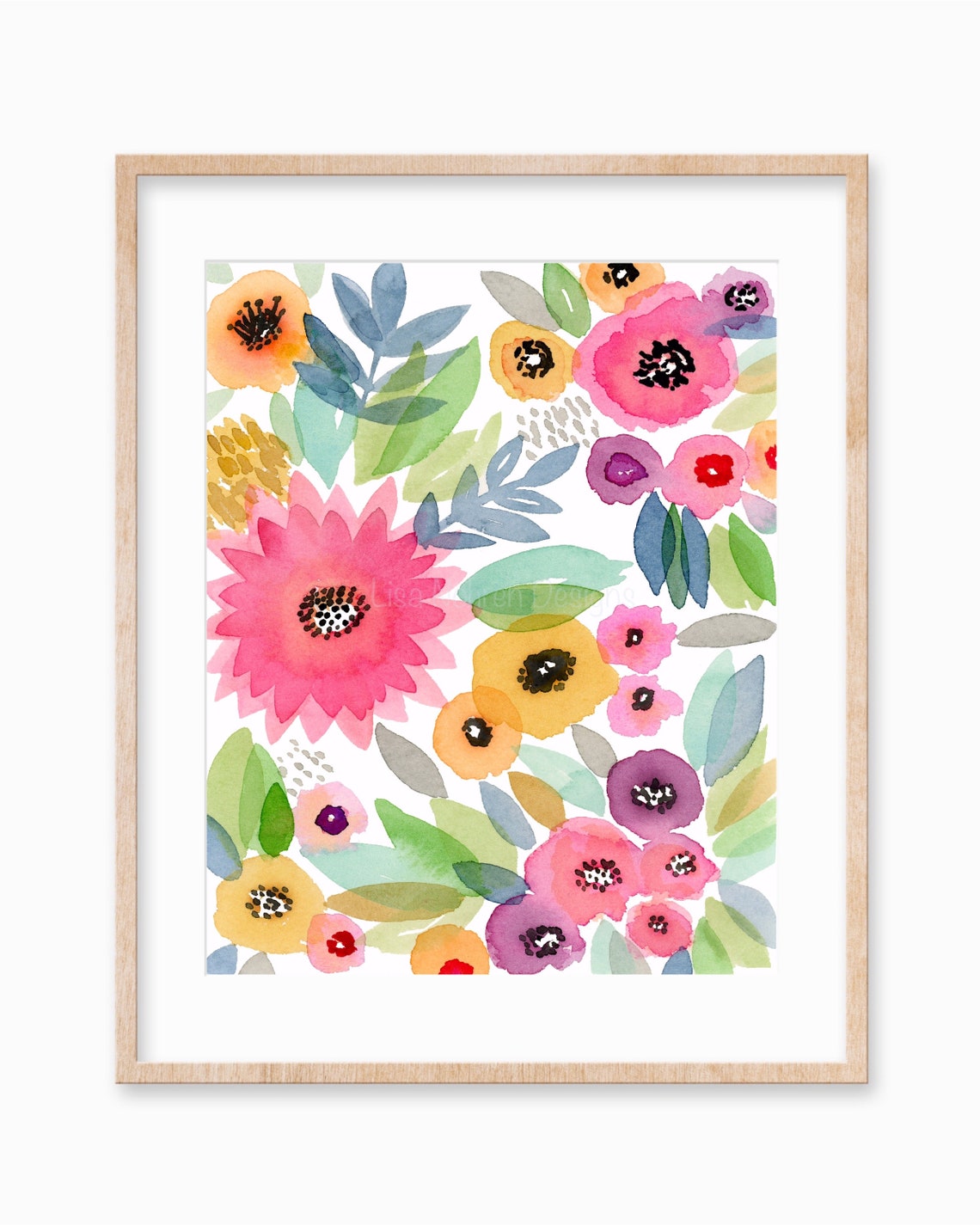 Watercolor Floral Wall Art: Colorful Nursery Kids Painting Wall Art ...