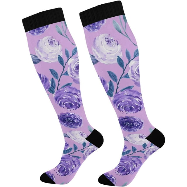 Watercolor Floral with Butterflies Compression Socks for Women and Men ...