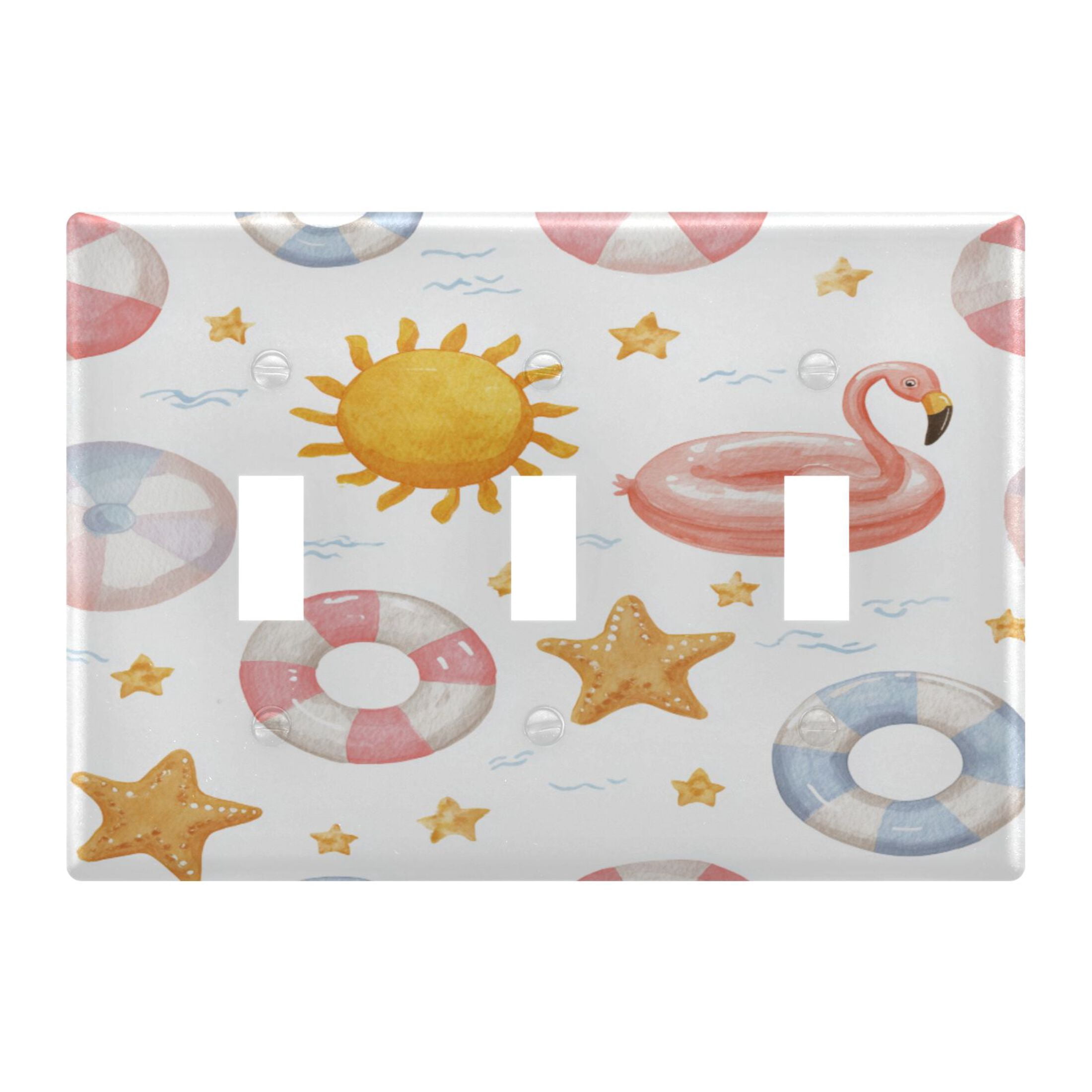 Watercolor Flotadors Stars Sun Waves Light Switch Cover Electrical ...