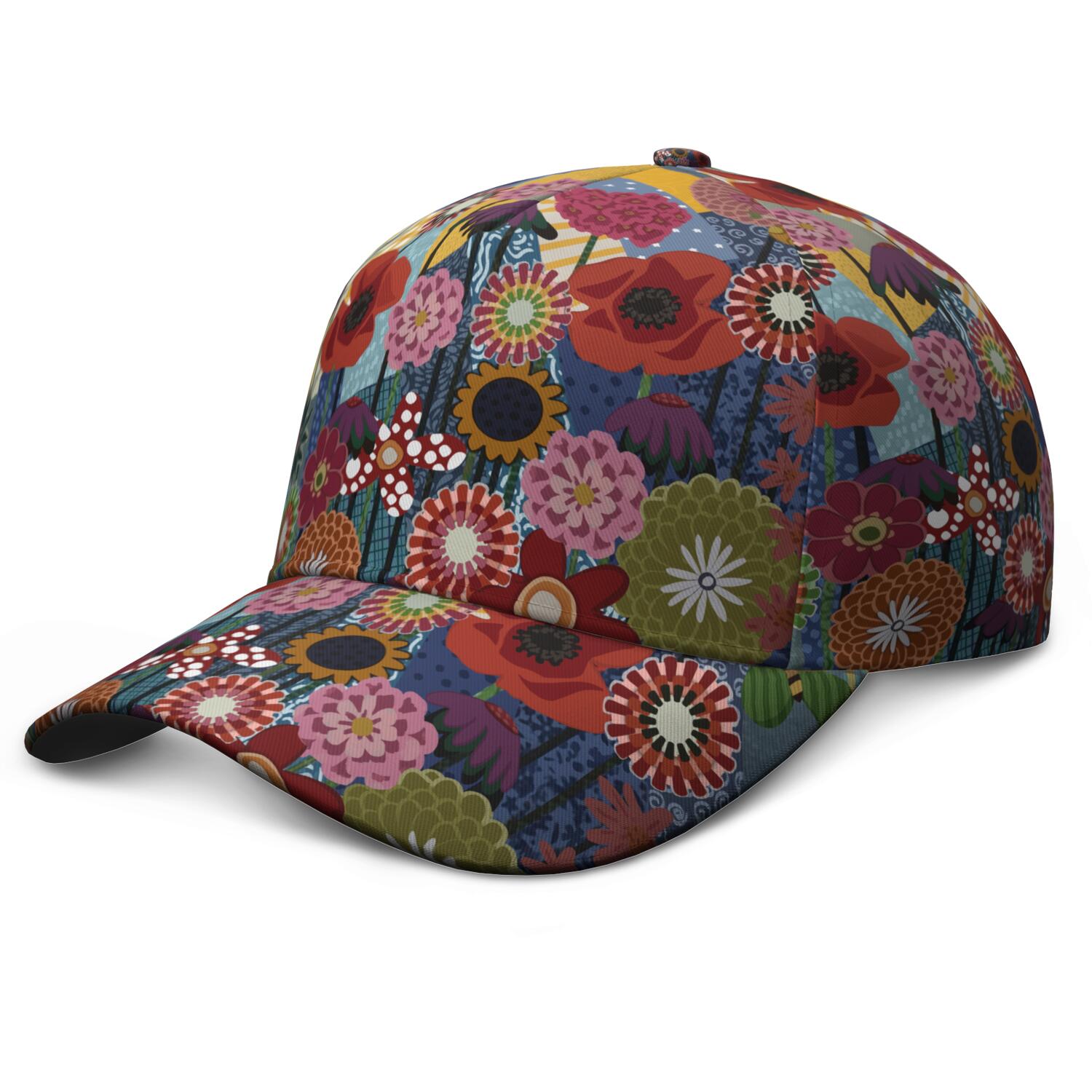 Watercolor Flower Baseball Cap Adjustable Snapback Aesthetic Design ...