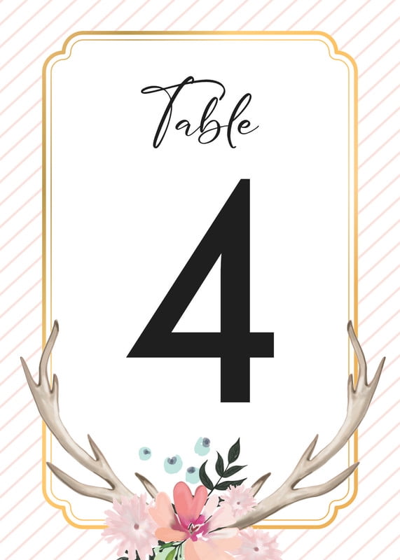 Watercolor Flower Design 101 Pieces Wedding Table Numbers Cardss 1-100 ...