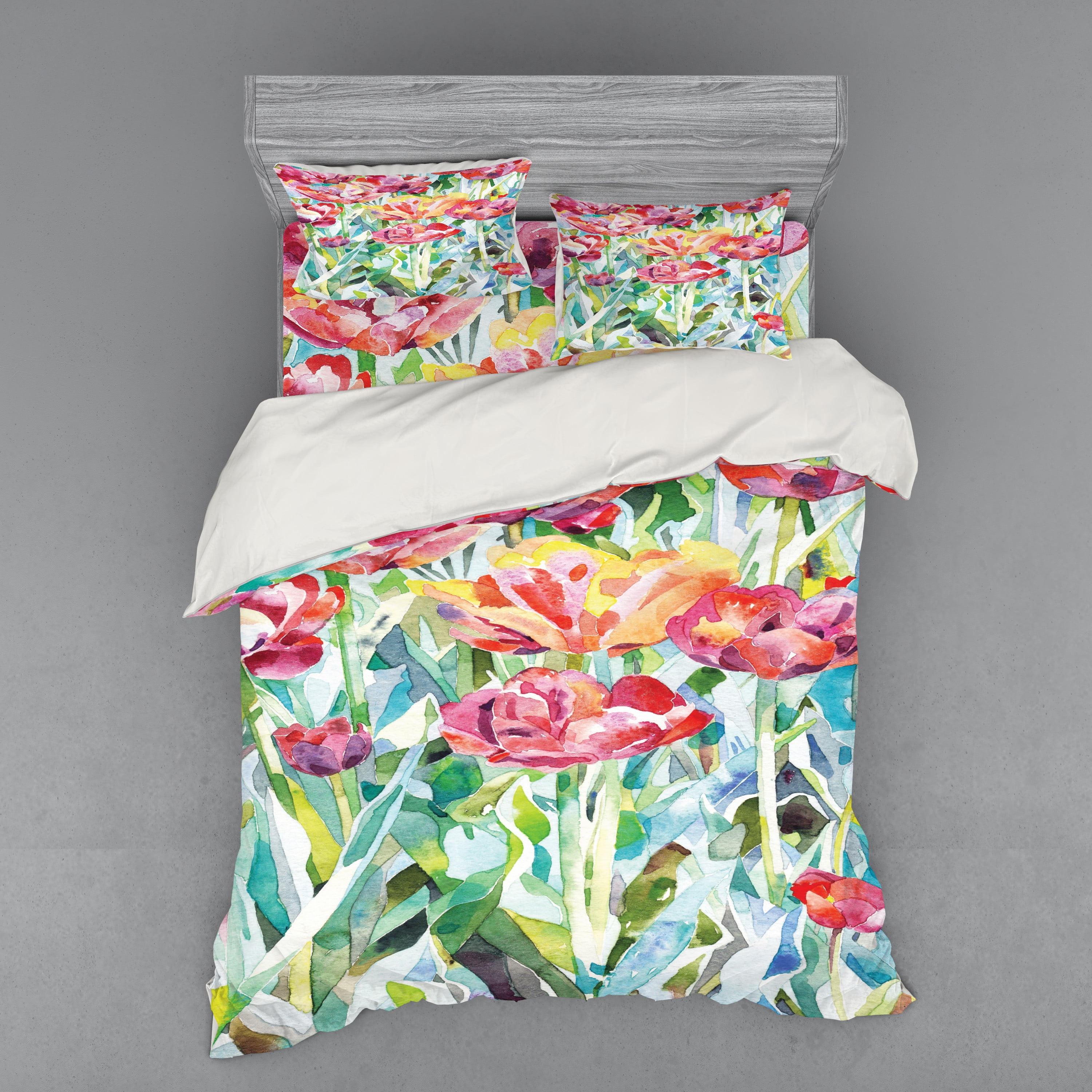 Ambesonne Colorful Bedding Set 4 Pcs, Summer Spring, Queen, Multicolor ...