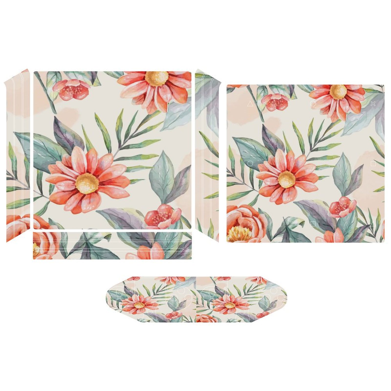 Watercolor Flower PS4 Pro/PS4 Slim Skin Sticker For Console And ...