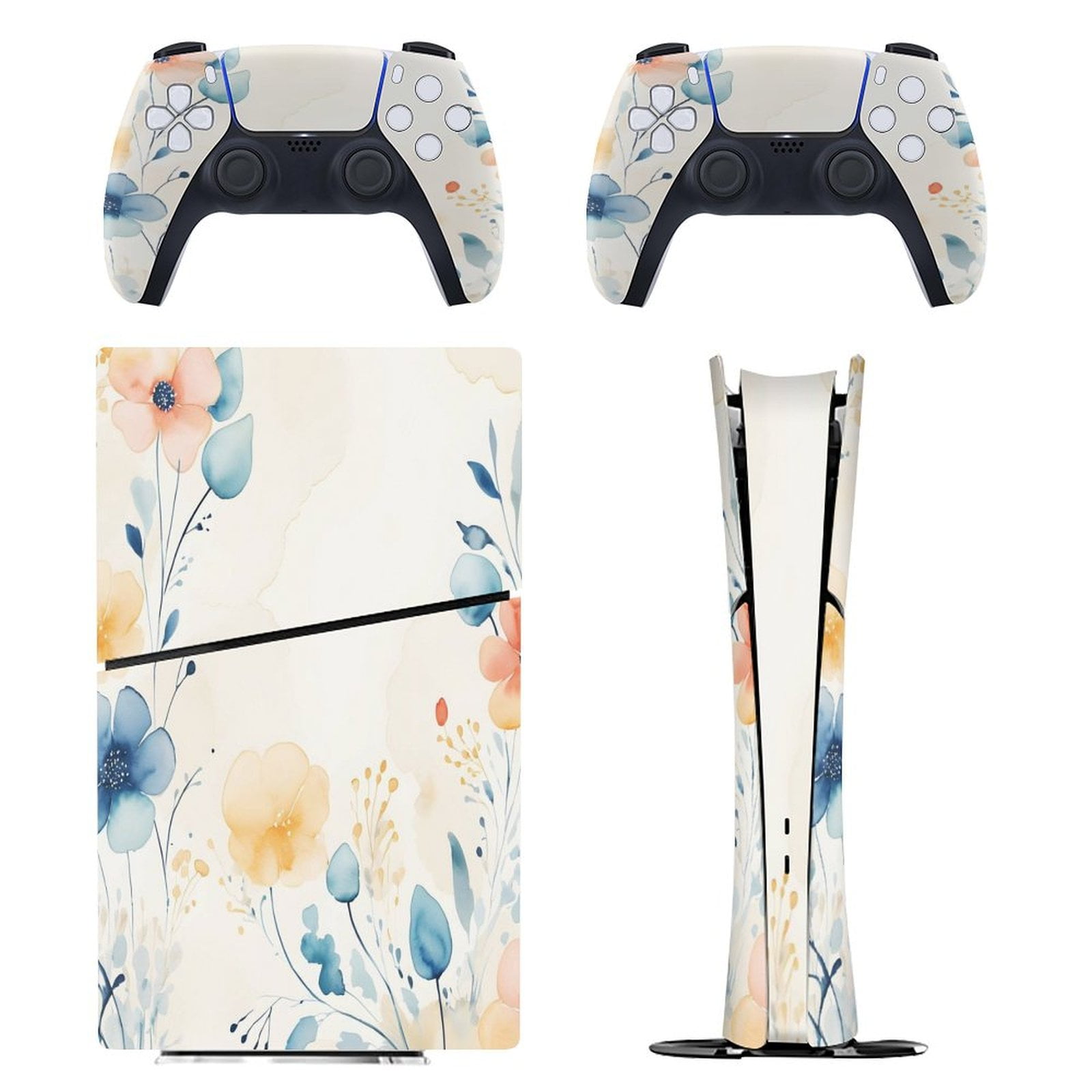 Watercolor, Flower PS5/PS5 Slim Digital Disc Skin Sticker For Console ...