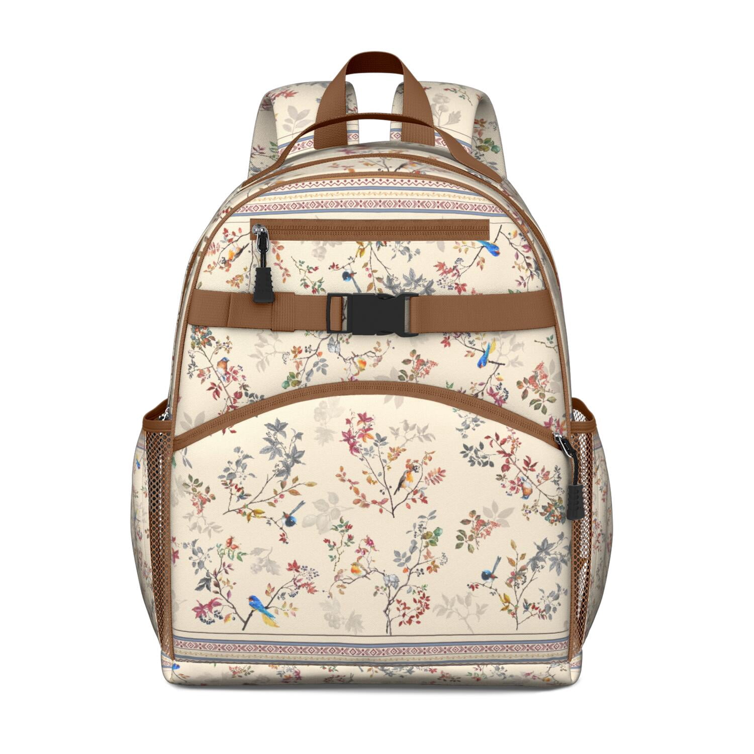 Watercolor Flower Pattern Ergonomic Backpack for School with Spine ...