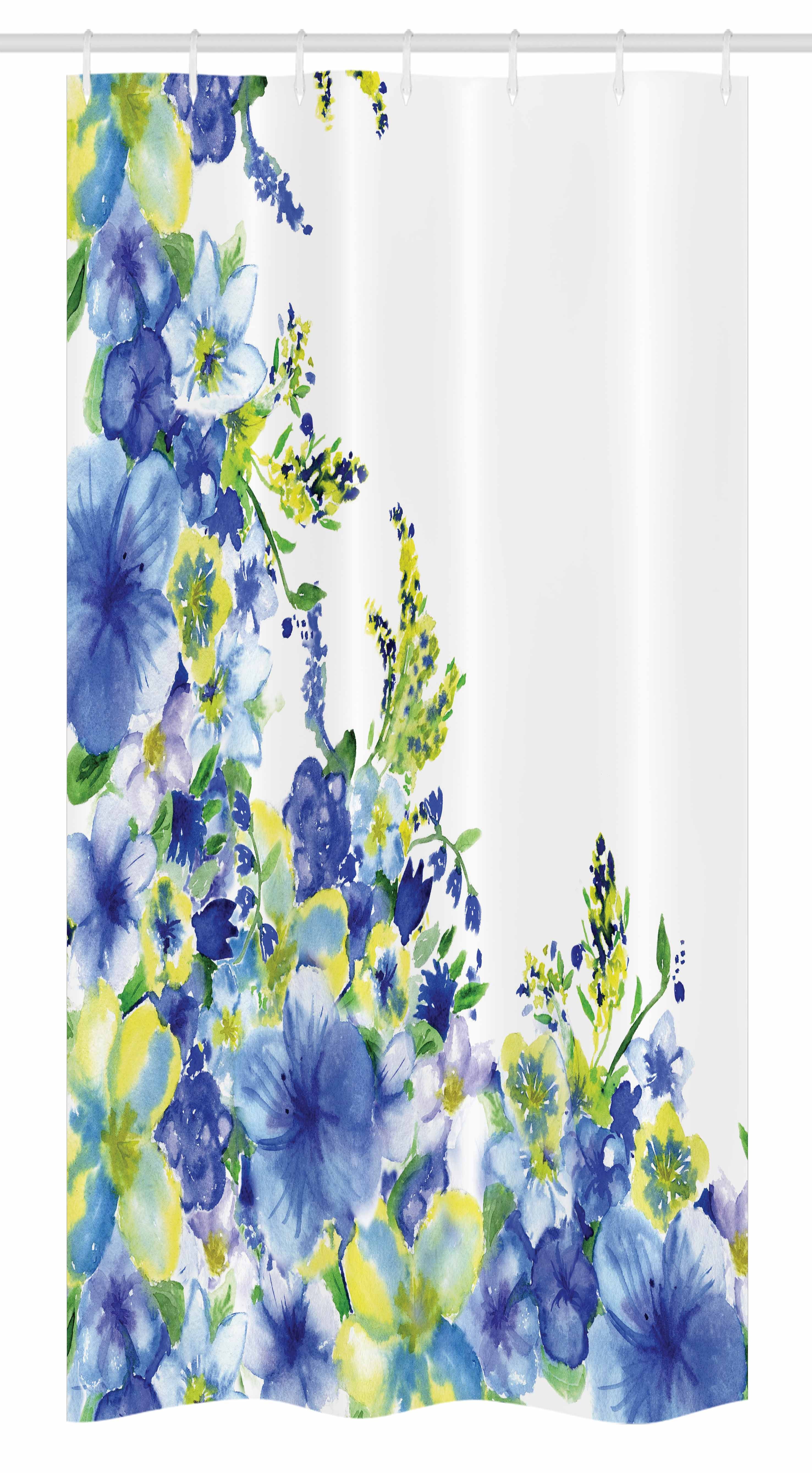 Watercolor Flower Stall Shower Curtain Motley Floret Motifs With